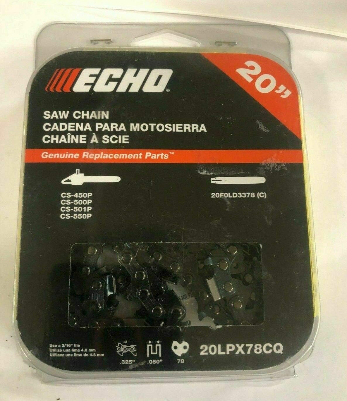 O E M (3 Pack) 20LPX78CQ Echo 20 inch Chisel Chainsaw Chain! CS-501P CS ...