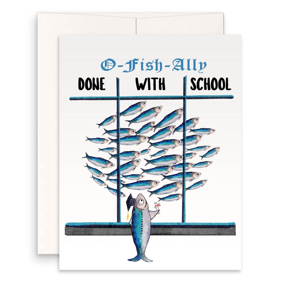 O-Fish-Ally Done with School Card – Fun Graduation Greeting Card ...