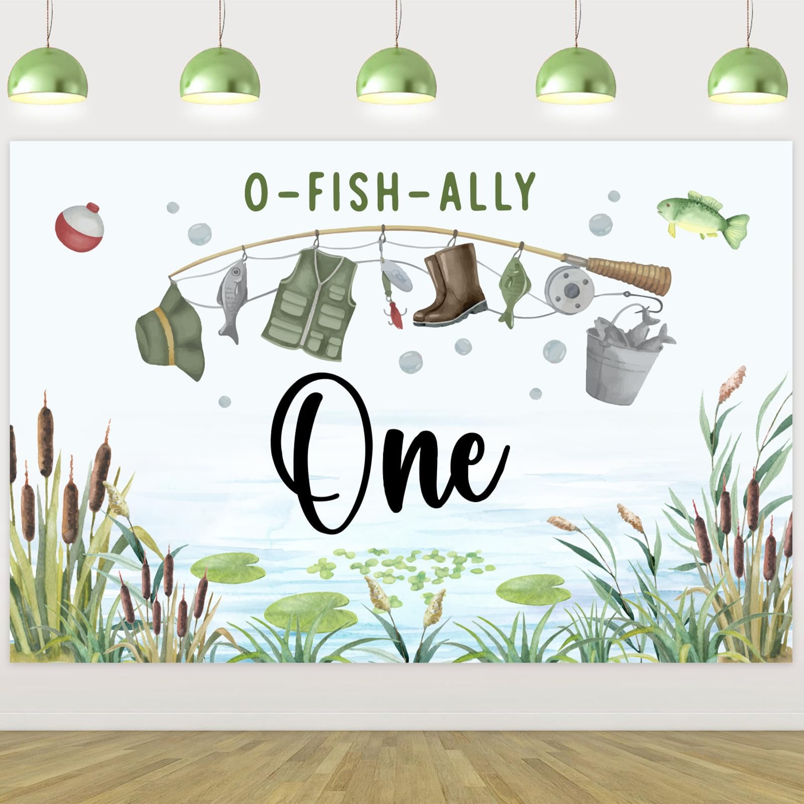 O-Fish-Ally One 1st Birthday Backdrop, Gone Fishing Party Photography ...