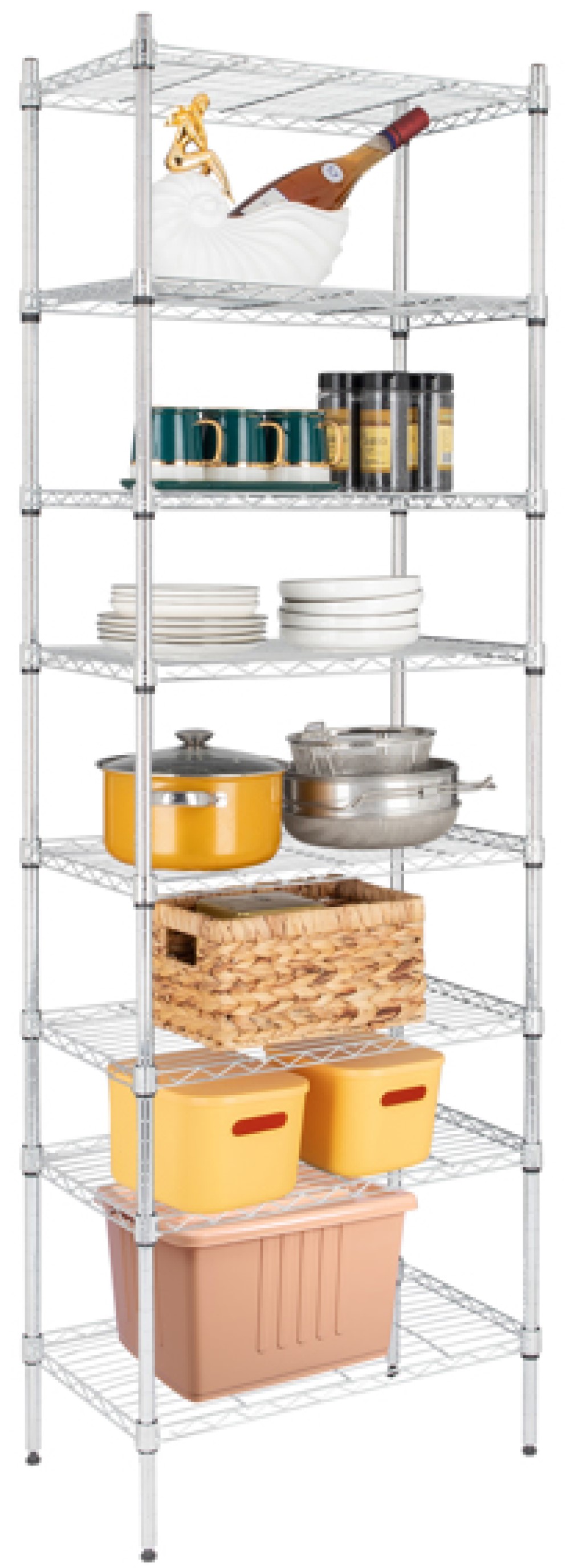 O'Force 8-Tier Wire Shelving Unit Adjustable Steel Wire Rack Chrome ...