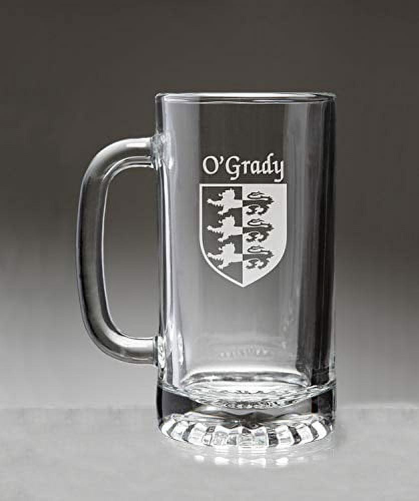 O'Grady Irish Coat of Arms Glass Beer Mug (Sand Etched) - Walmart.com