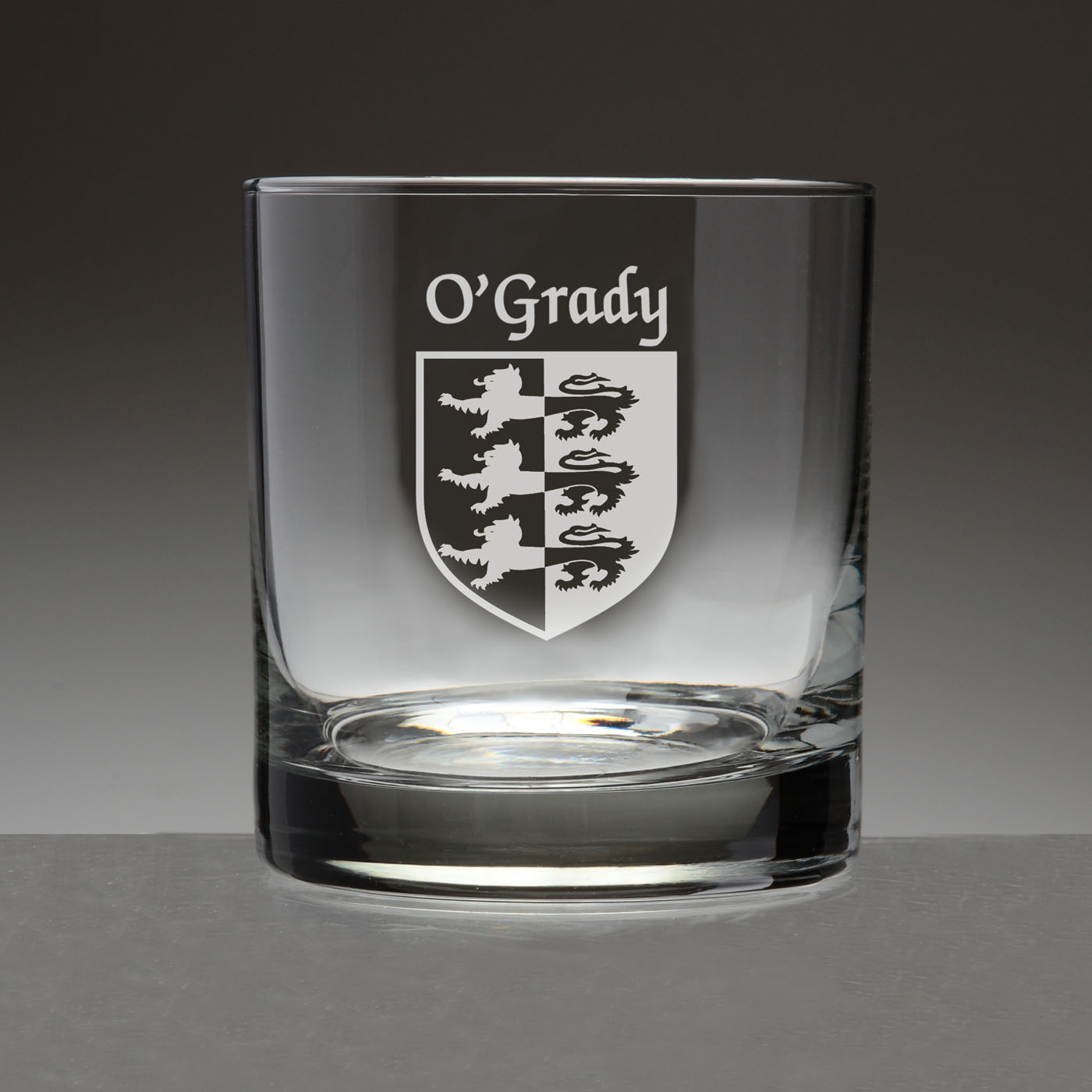 O'Grady Irish Coat of Arms Tumbler Glasses - Set of 4 (Sand Etched ...