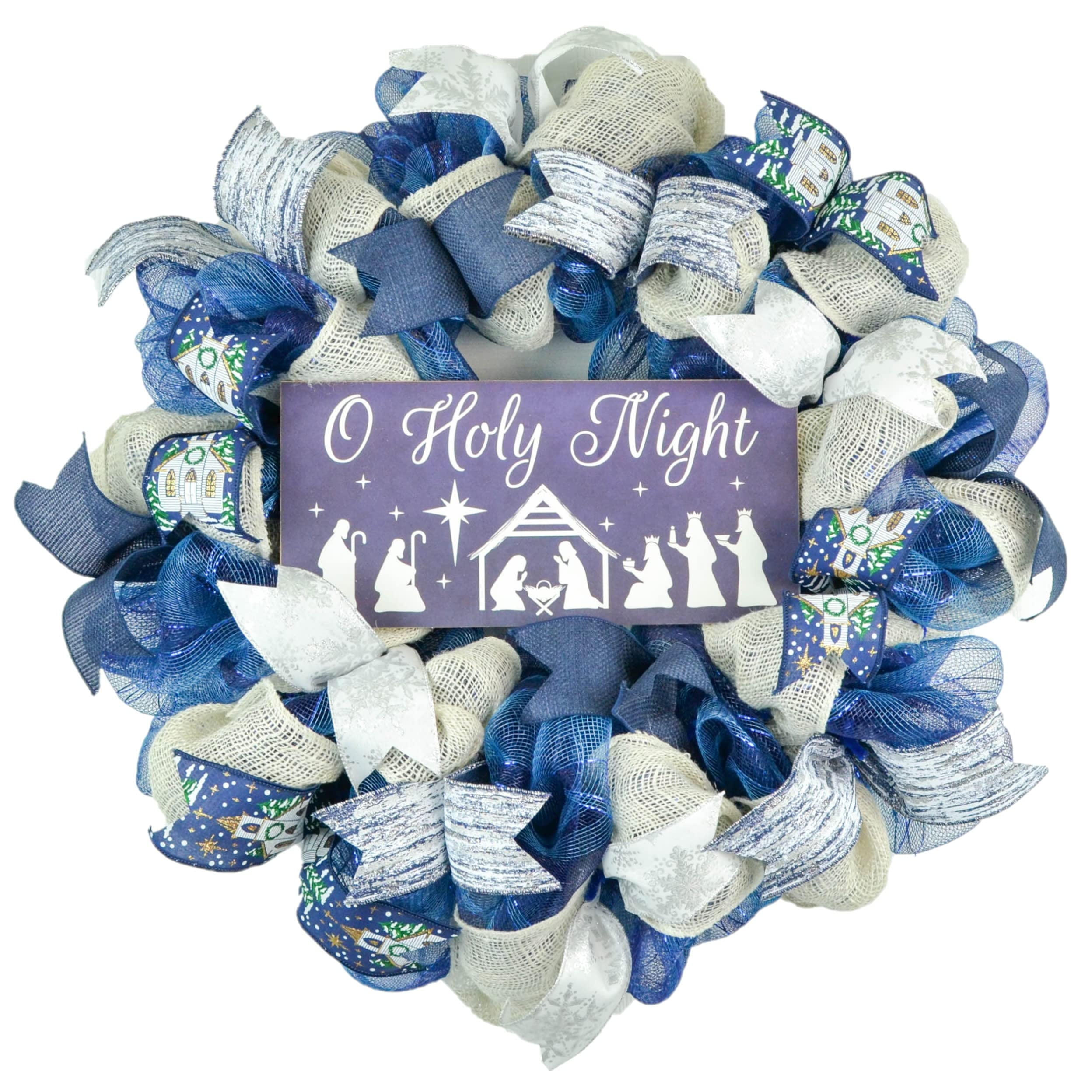 O Holy Night Jesus Christmas Wreath - Church Christian Religious Front ...