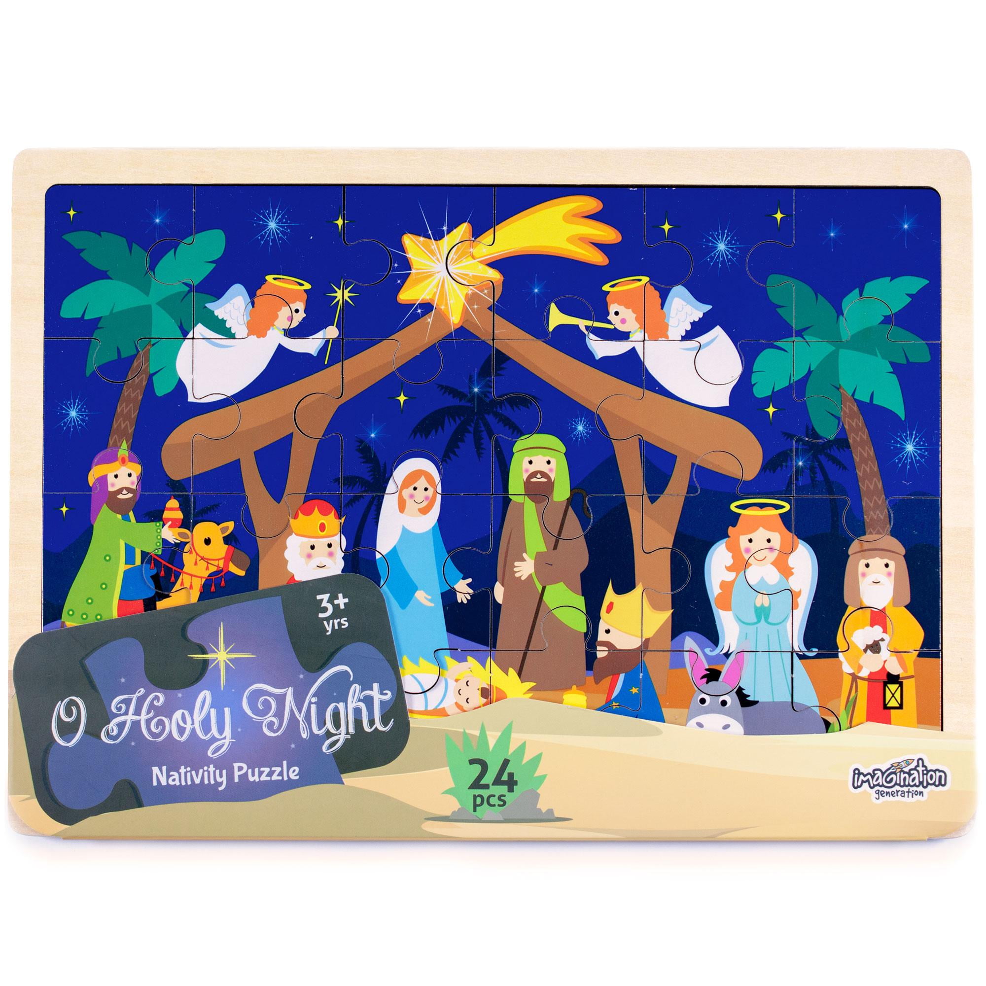 O Holy Night Wooden Nativity Inset Jigsaw Puzzle, 24 pieces - Walmart.com