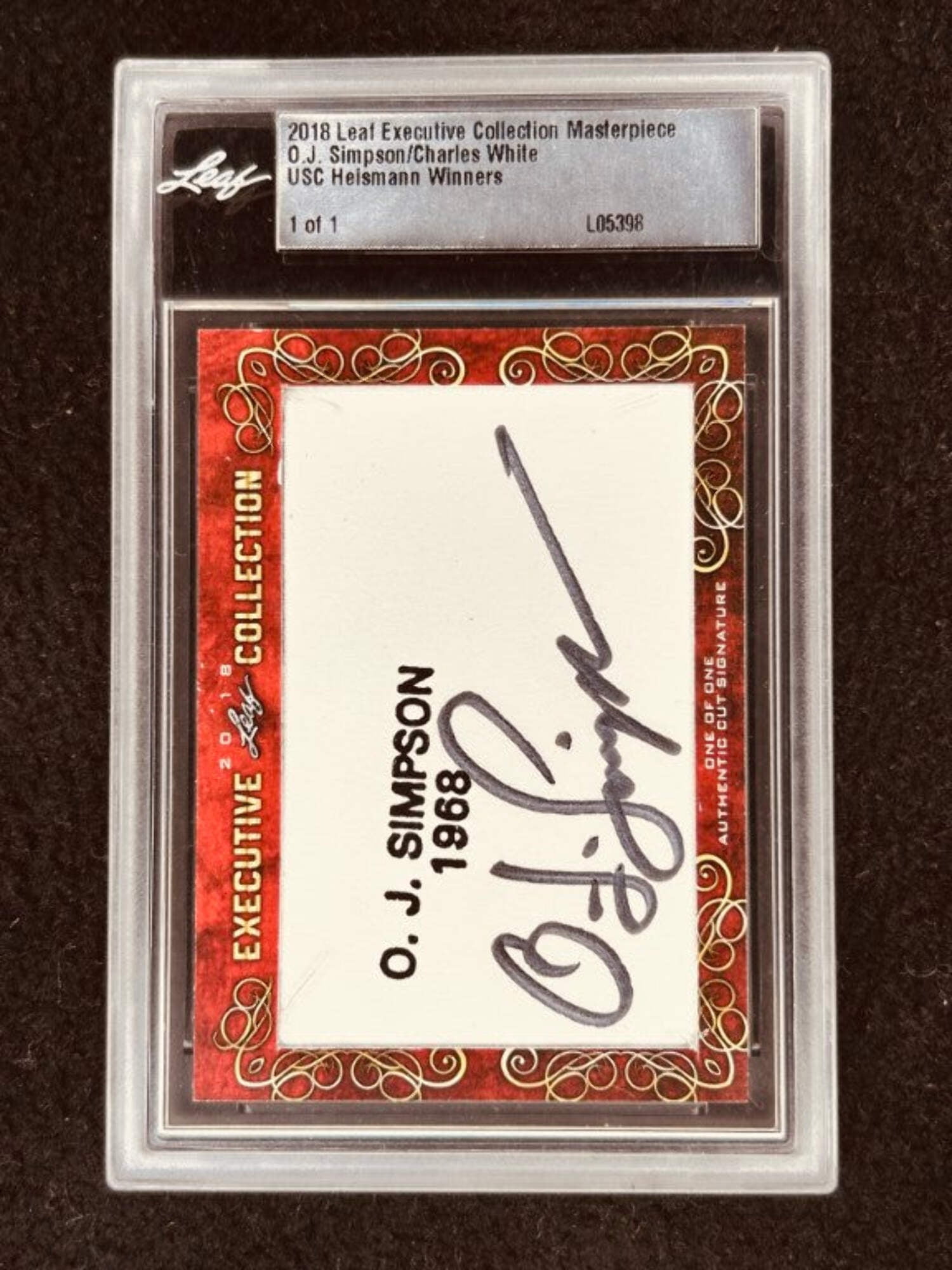 O.J. Simpson and Charles White 2018 Leaf Masterpiece Cut Signature ...