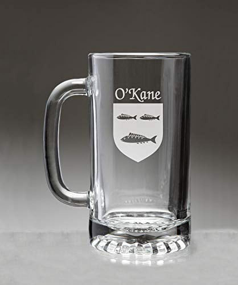 O'Kane Irish Coat of Arms Glass Beer Mug (Sand Etched) - Walmart.com