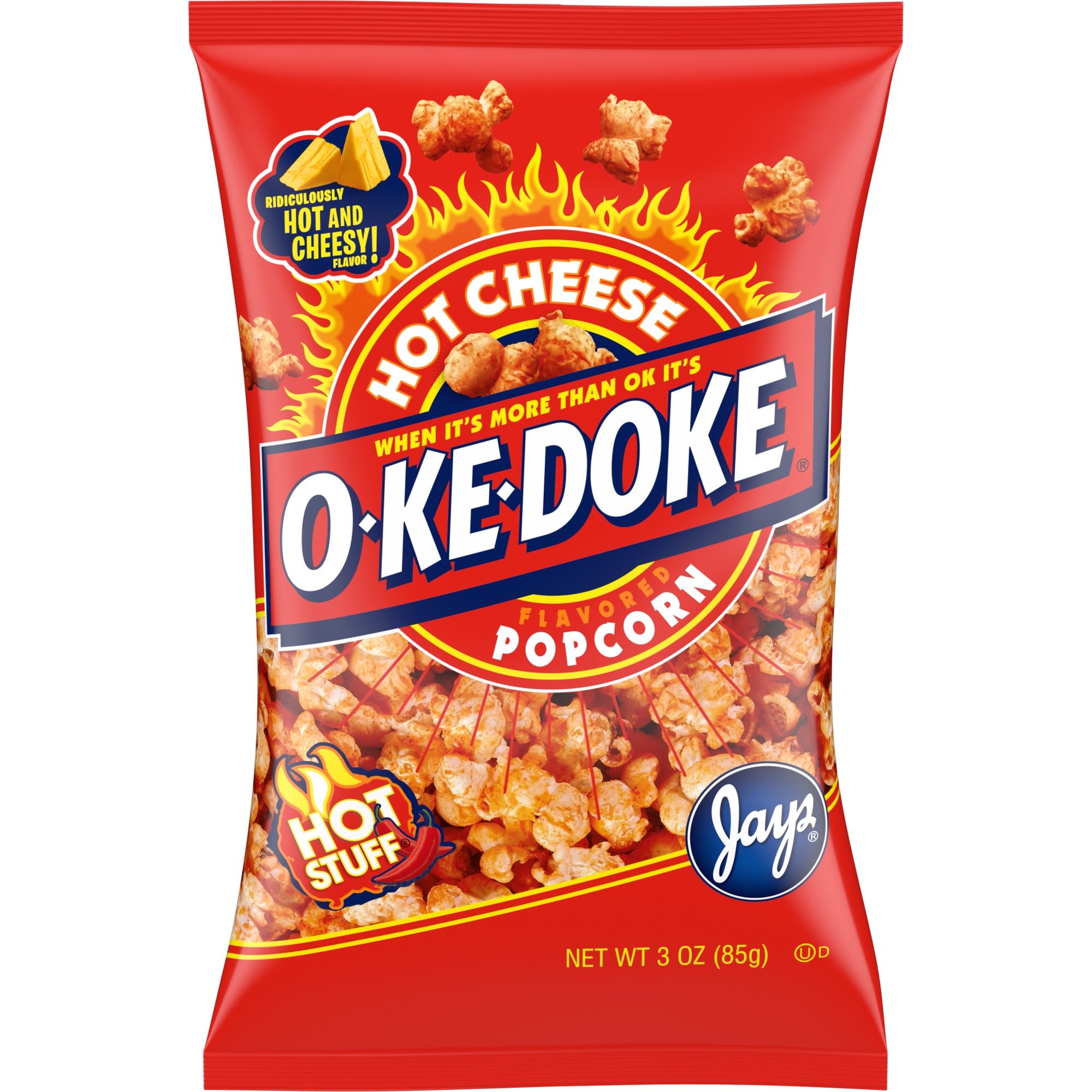 O-Ke-Doke Popcorn, Hot Cheese Popcorn, 3 oz Bag - Walmart.com