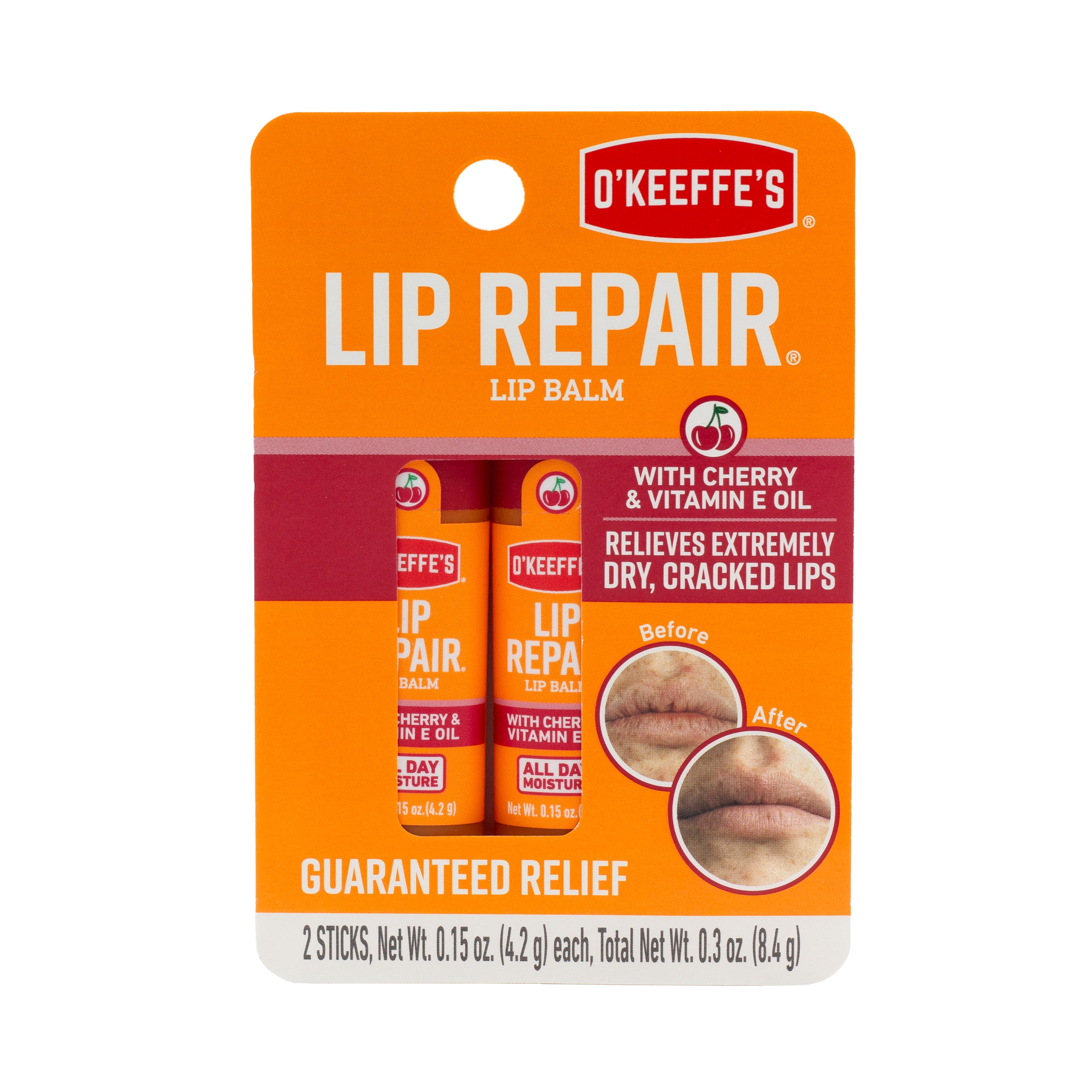 O’Keeffe’s Lip Repair Cherry Moisturizing Lip Balm with Vitamin E Oil ...