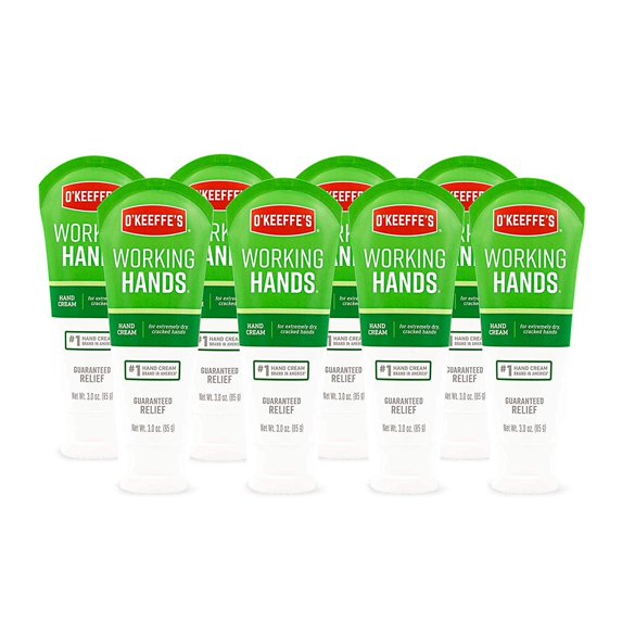 O'Keeffe's Working Hands Hand Cream, 3 ounce Tube, Pack of 8 - Walmart.com