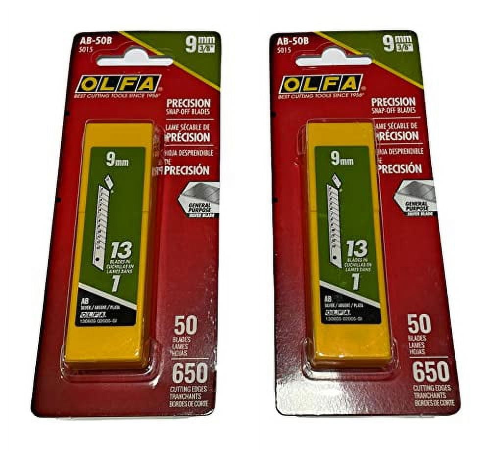 OLFA 9mm Snap-Off Silver Blade, 50-Pack (2PACK), Utility Cutting Blades - Walmart.com