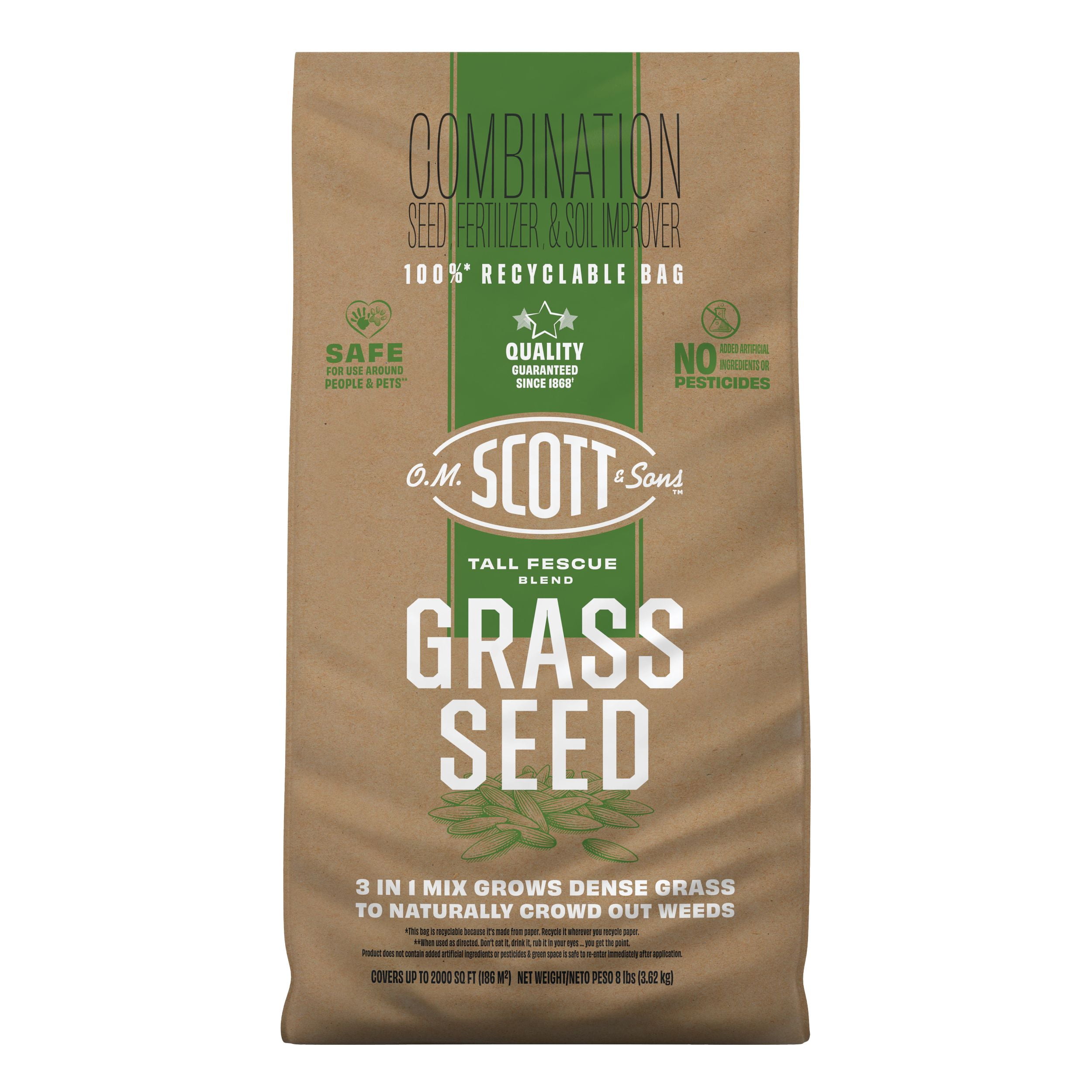O.M. Scott and Sons Tall Fescue Blend Grass Seed, Naturally Crowds Out ...