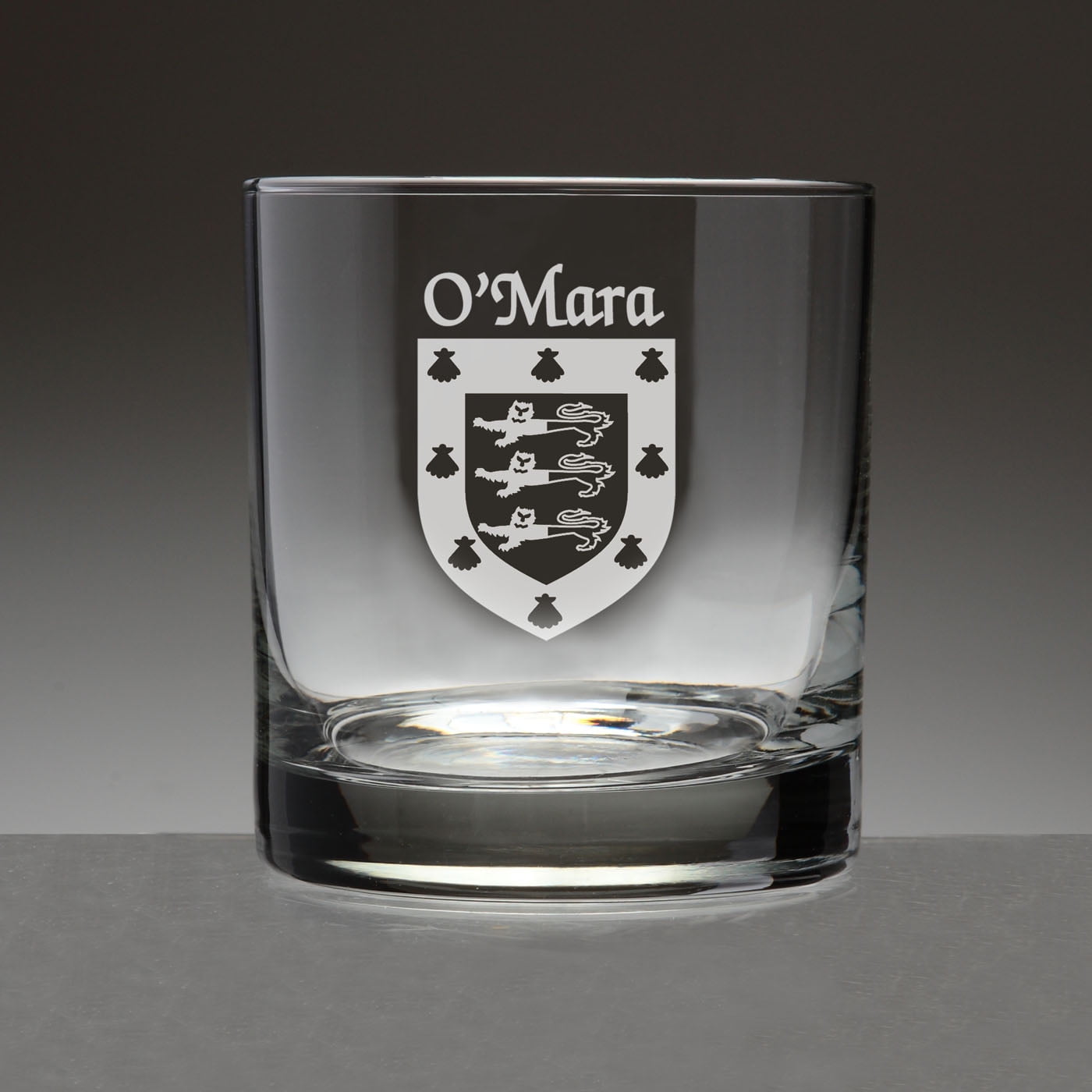 O'Mara Irish Coat of Arms Tumbler Glasses - Set of 4 (Sand Etched ...