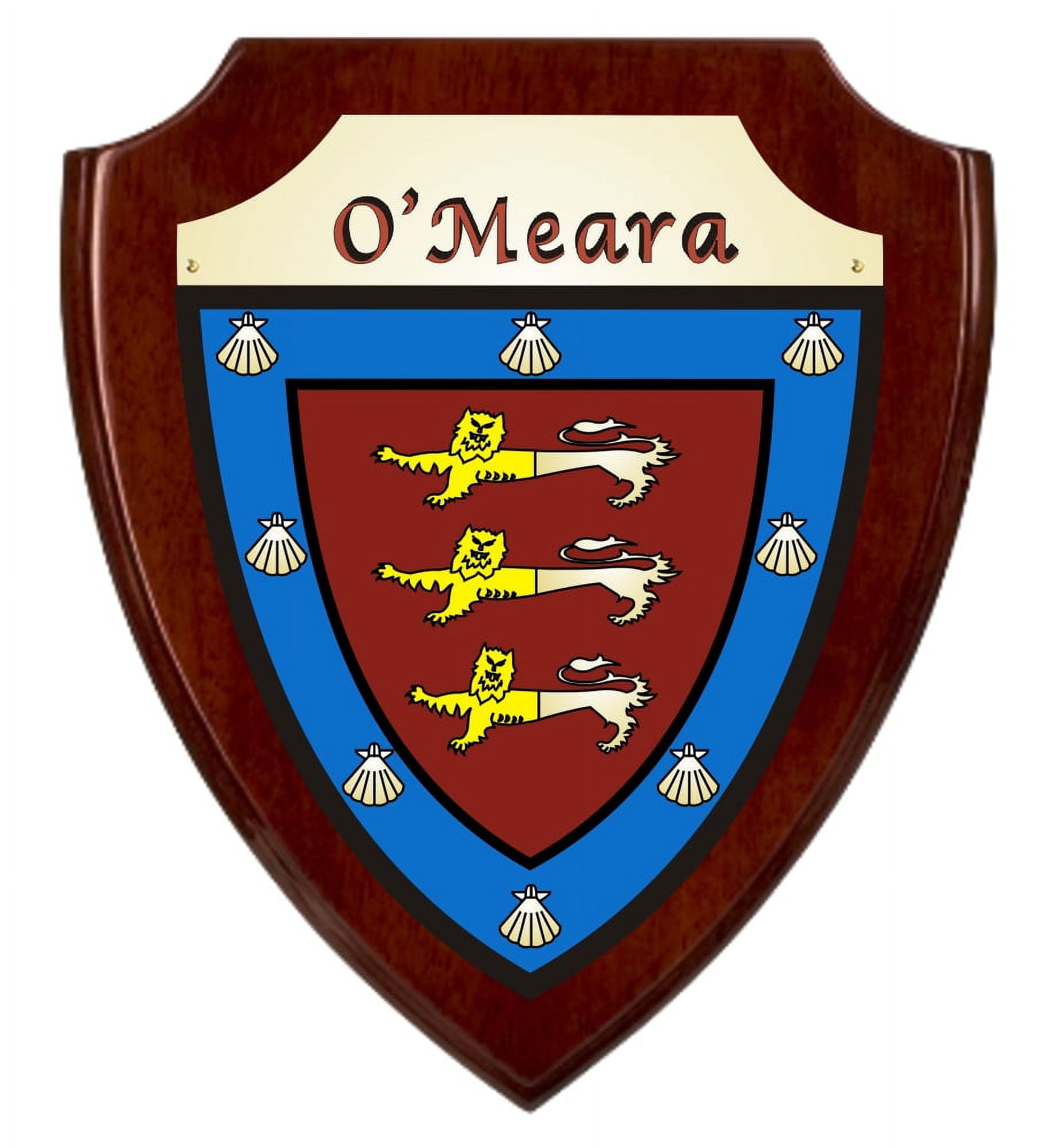 O'Meara Irish Coat of Arms Shield Plaque - Rosewood Finish - Walmart.com