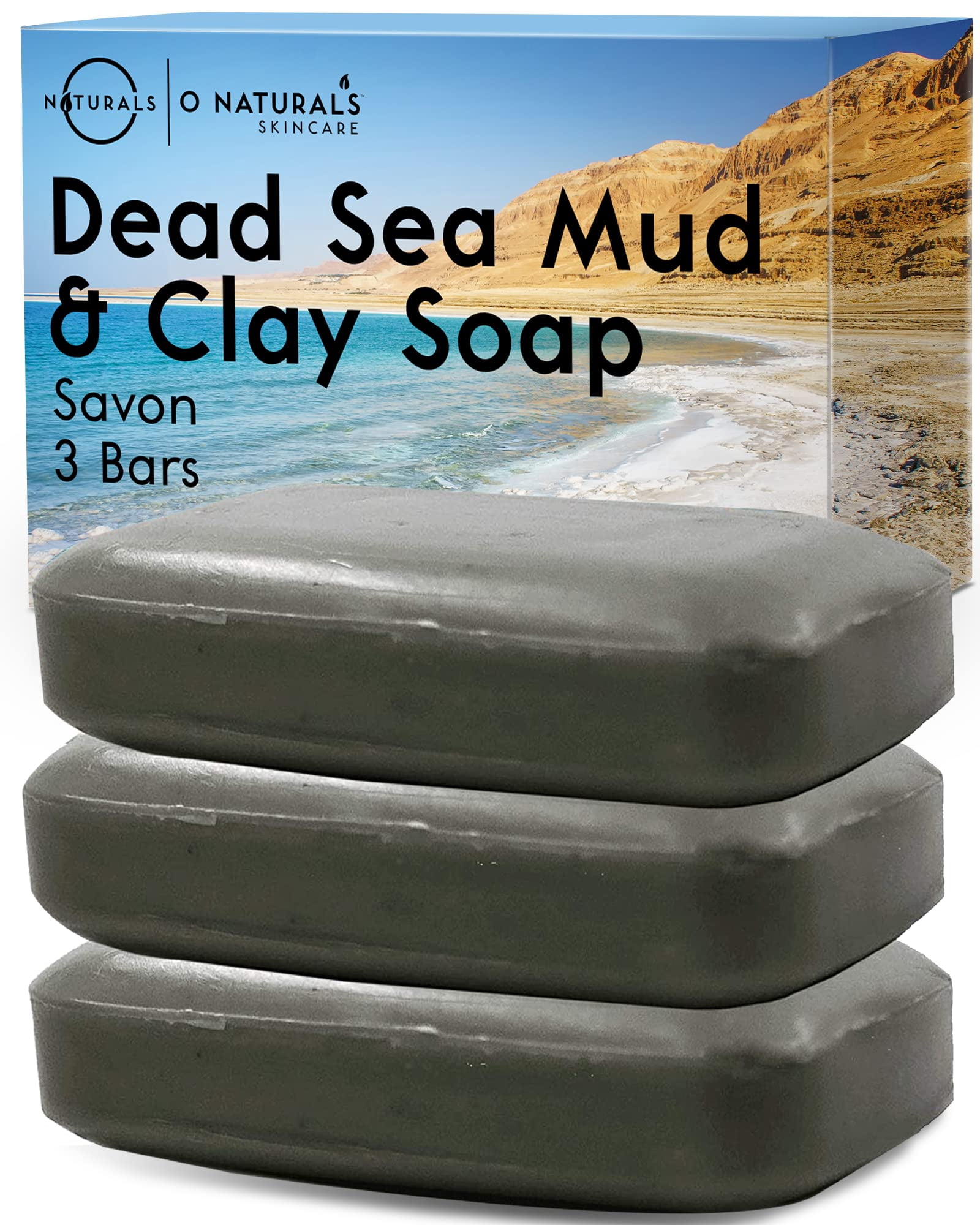 O NATURALS 3PCS Dead XEF1 Sea Salt Mud & Clay Natural Bar Soap - Helps ...