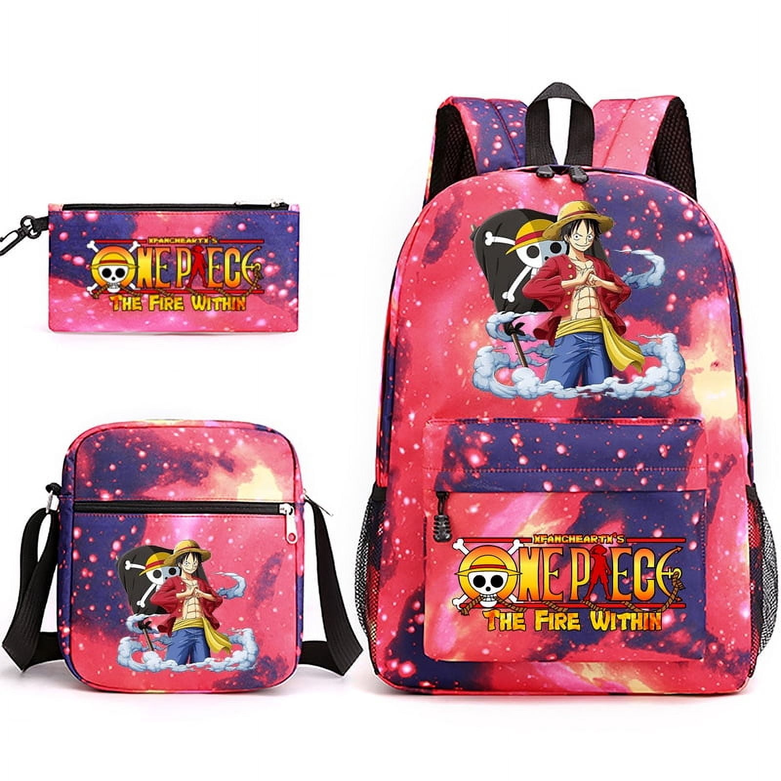 O-NE PIECE Anime Backpacks Sets, Cartoon Laptop Backpack with Lunch Bag ...