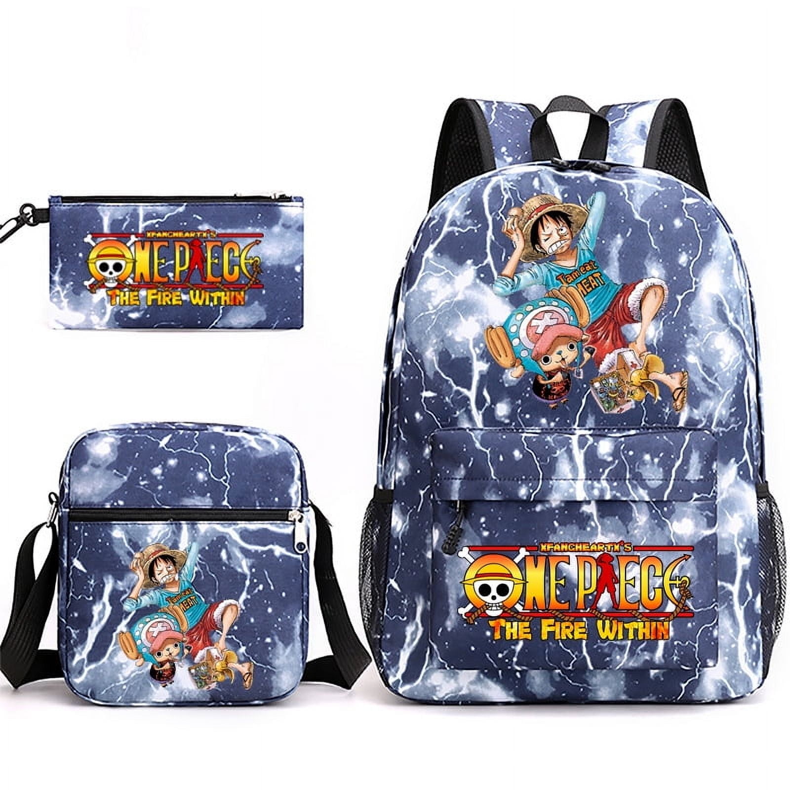 O-NE PIECE Anime Backpacks Sets, Cartoon Laptop Backpack with Lunch Bag ...