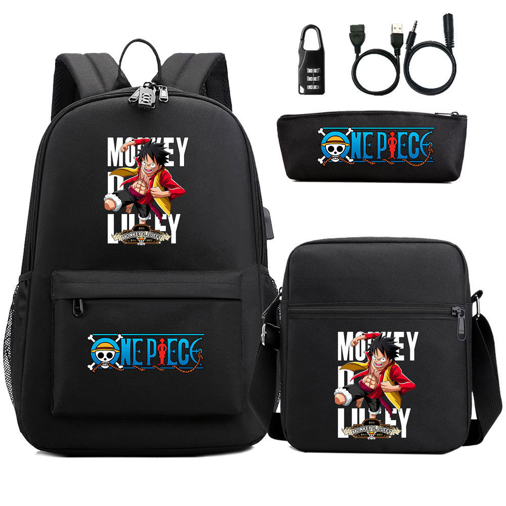 O-NE PIECE Anime Backpacks Sets, Cartoon Laptop Backpack with Lunch Bag ...