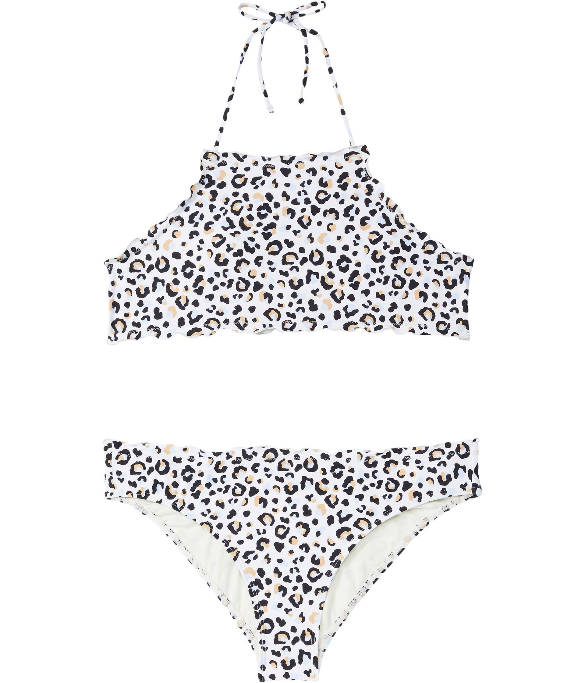 O'NEILL Girl's Leopard High Neck Halter Set (Little Kids/Big Kids ...