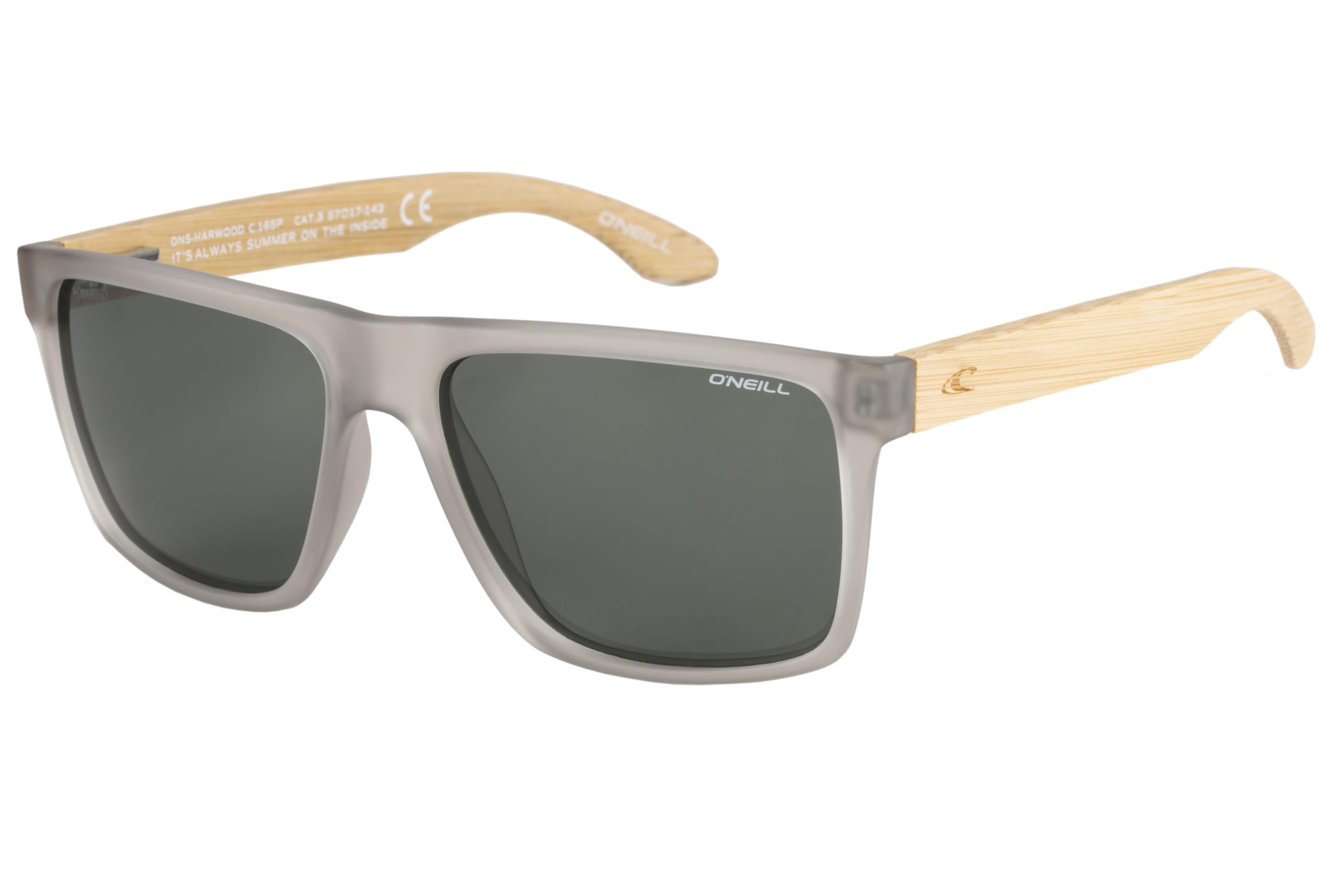 O'NEILL Harwood 2.0 Polarized Sunglasses, Matte Gray Crystal/Bamboo ...