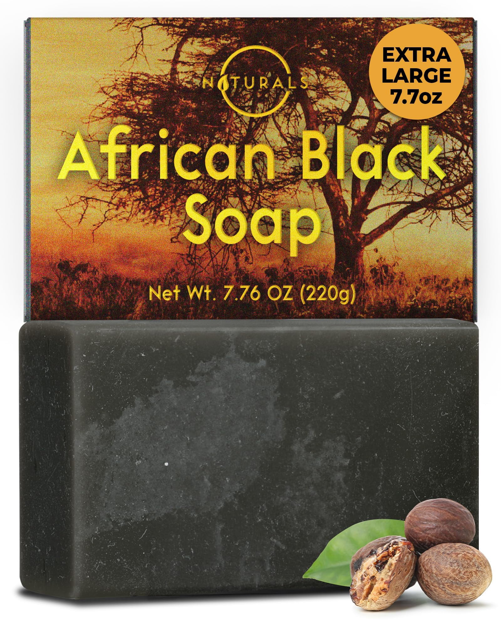 O Naturals African Black XEF1 Soap Cleansing Bar, Gentle Exfoliating ...