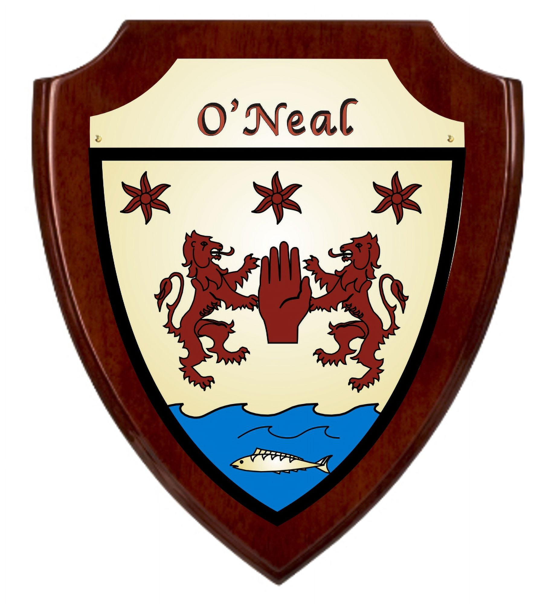 O'Neal Irish Coat of Arms Shield Plaque - Rosewood Finish - Walmart.com