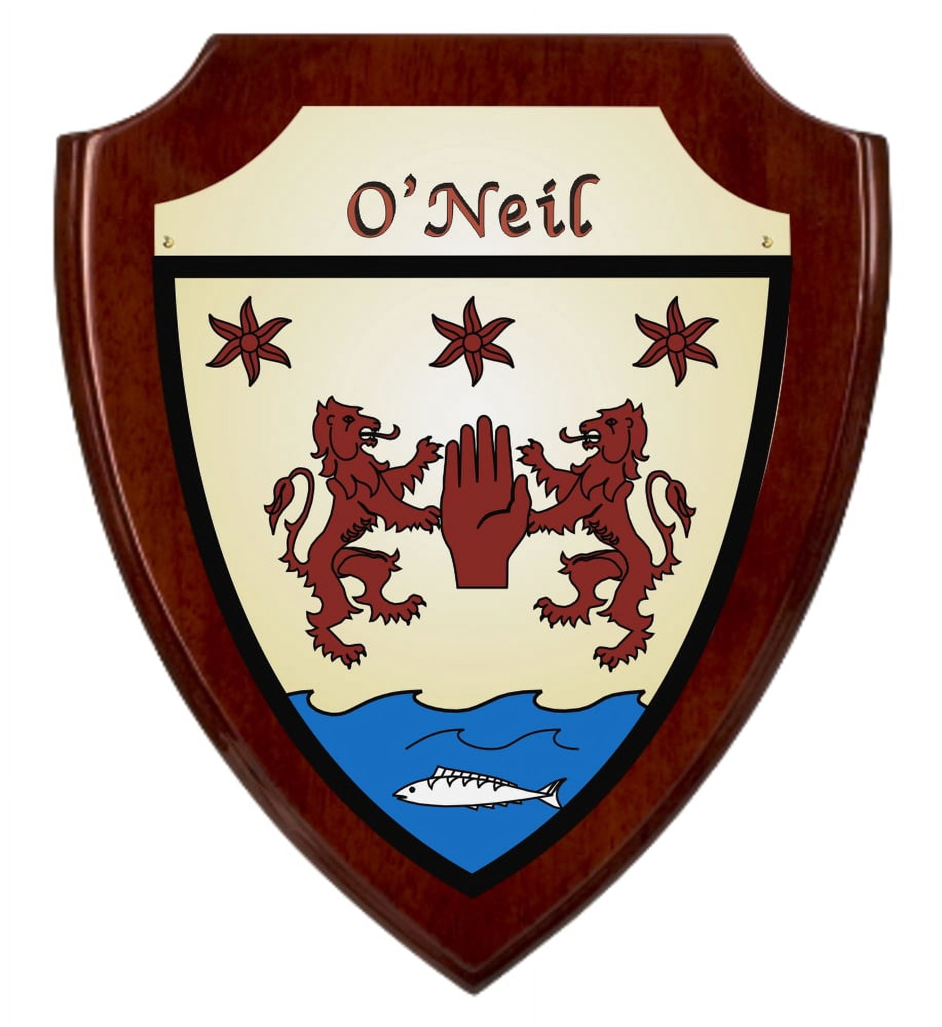 O'Neil Irish Coat of Arms Shield Plaque - Rosewood Finish - Walmart.com