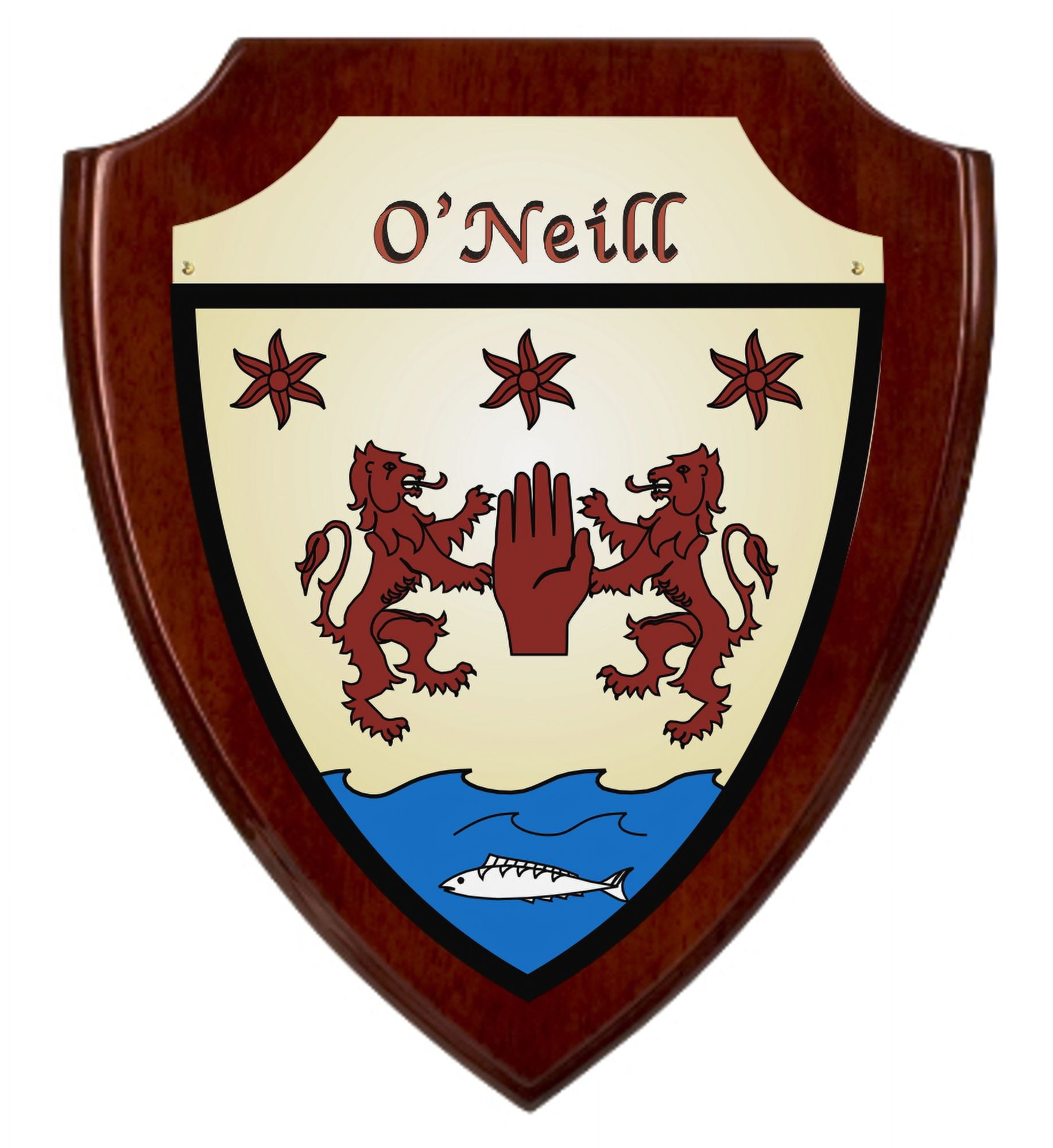 O'Neill Irish Coat of Arms Shield Plaque - Rosewood Finish - Walmart.com