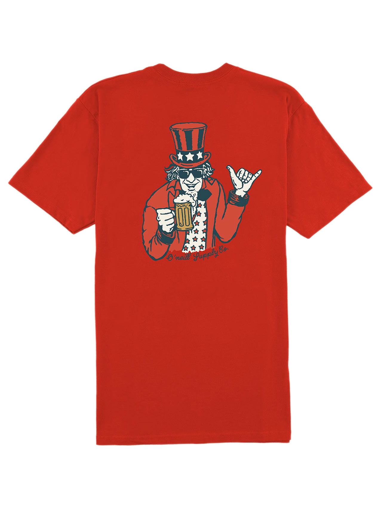 O'Neill Mens Uncle Sam Standard fit tee shirt Uncle Sam Hot red XL ...