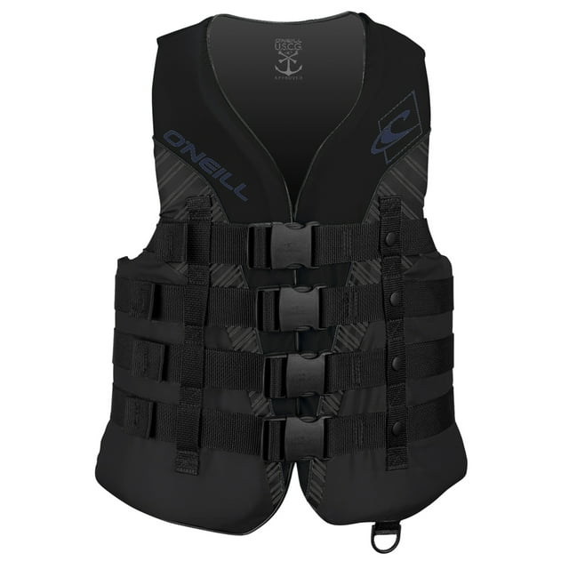 Oneill Mens Superlite Uscg Life Vest 6xl Black Stealth 4723