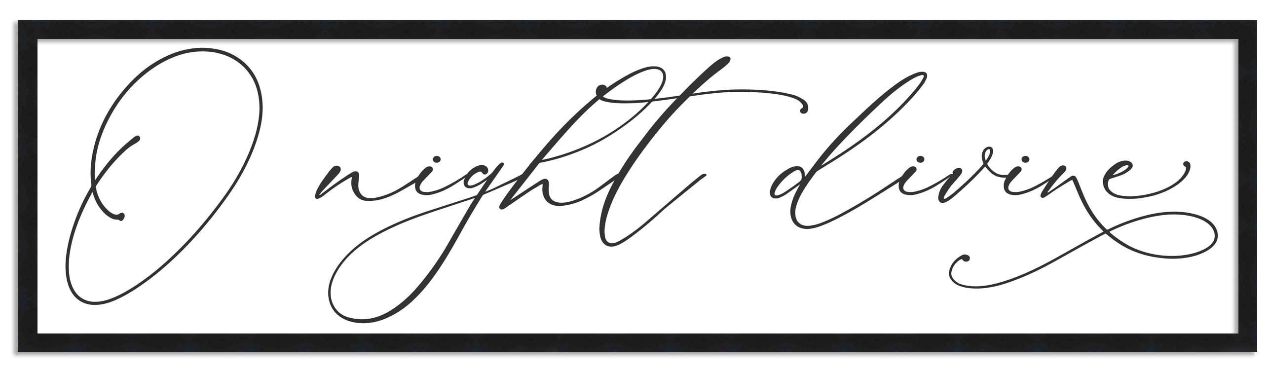 O Night Divine 7.5" x 25.5" Framed Christmas Wall Decor Art Print Sign ...