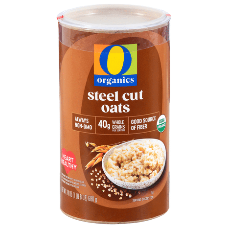 O O Organic Steel Cut Oats, USDA Organic, 100% Whole Grain, 24-Ounce ...