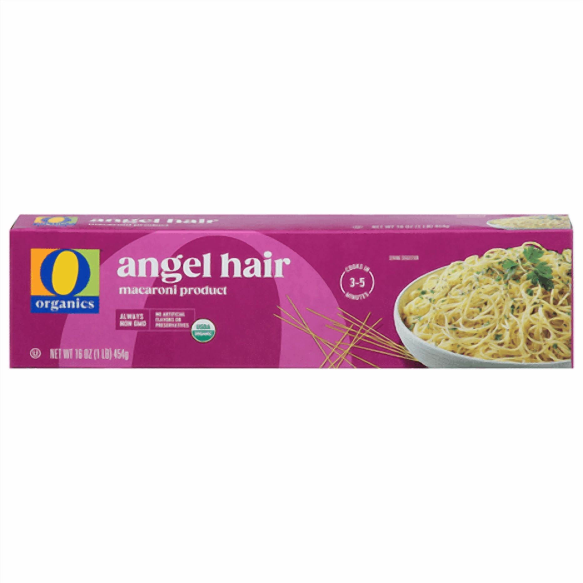 O O USDA Organic Non-GMO Vegetarian Angel Hair Pasta - Walmart.com