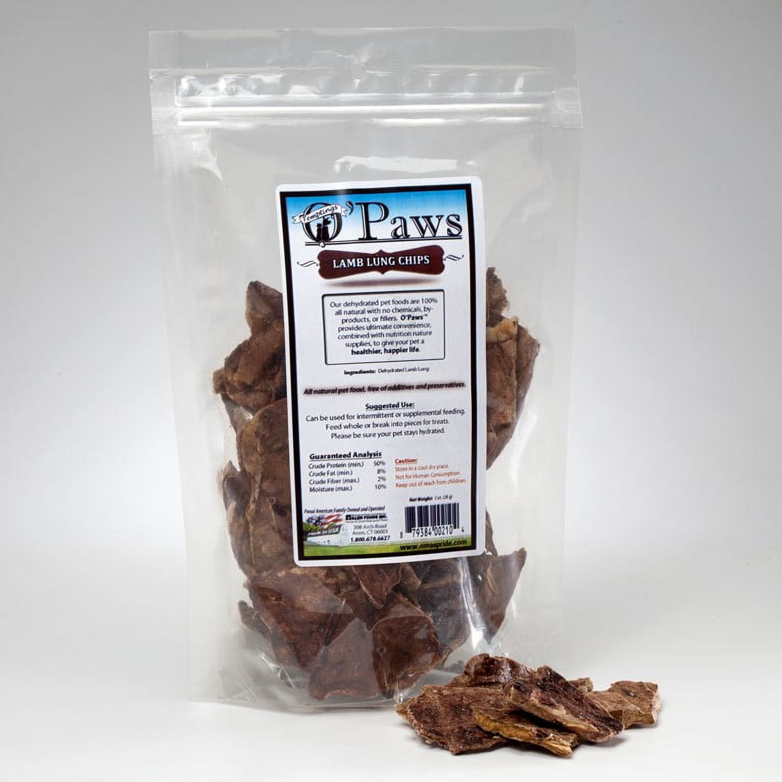O'Paws by Oma's Pride Lamb Lung Chips, 2 Oz - Walmart.com