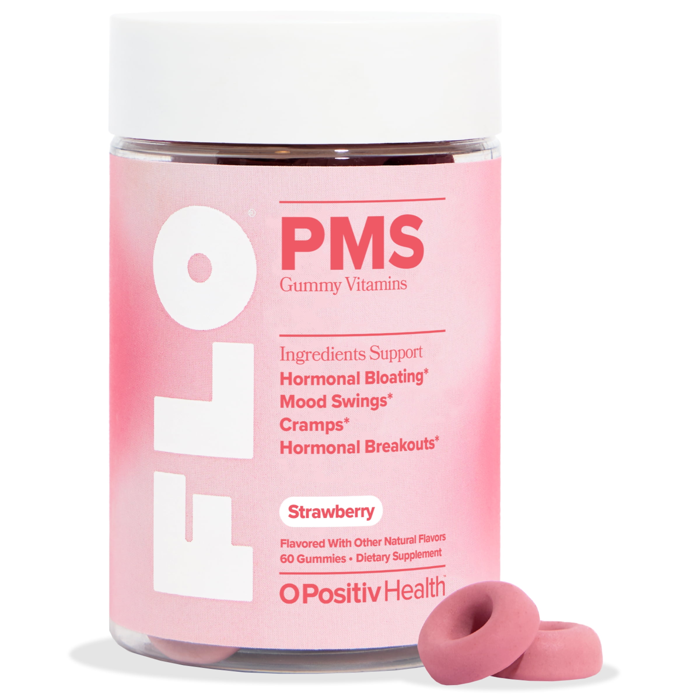 O Positiv FLO PMS Vitamin Gummies for Hormonal Breakouts, Bloating ...