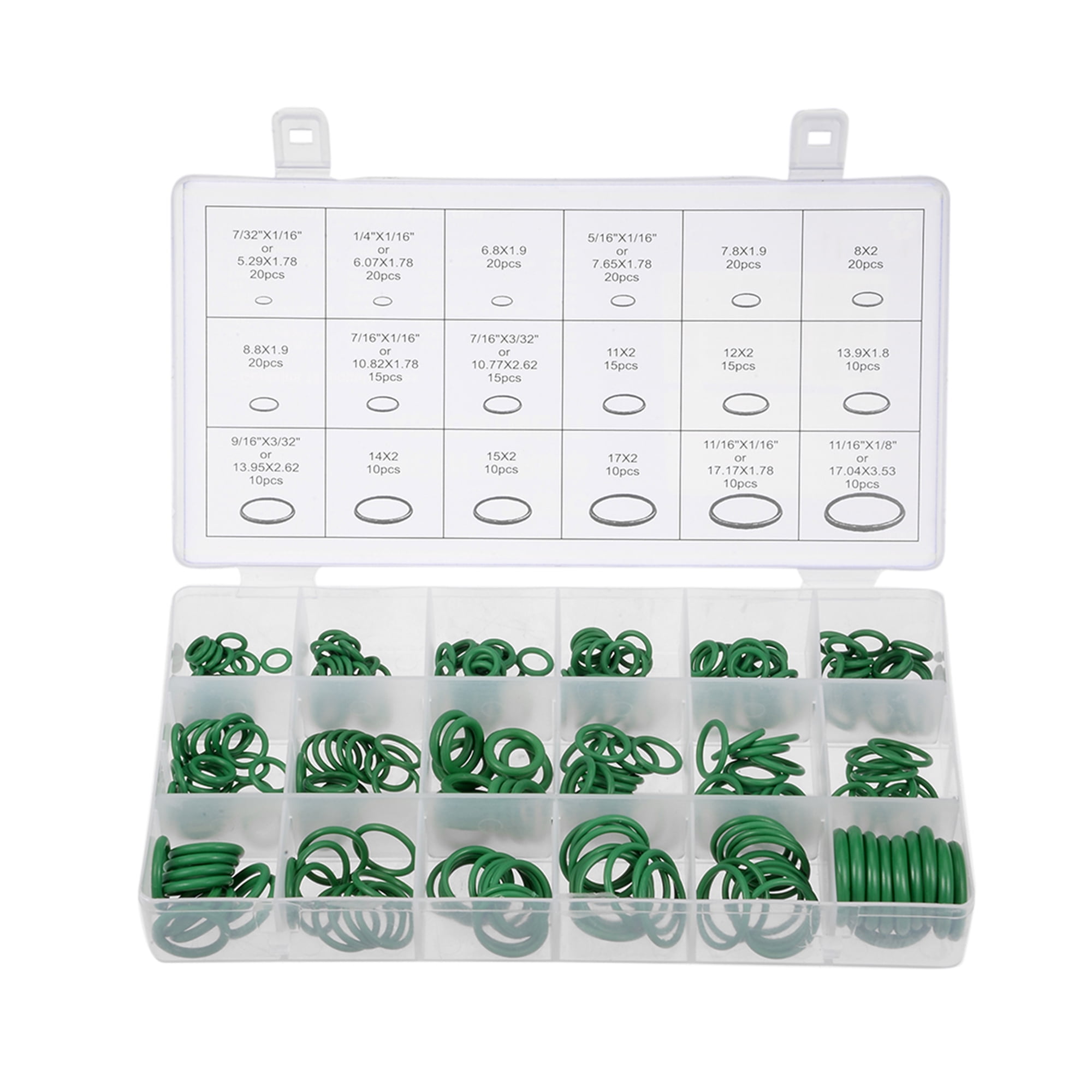 O-Ring Assortment Kit, 270pcs Fluorine Rubber Sealing Rings Set Green ...