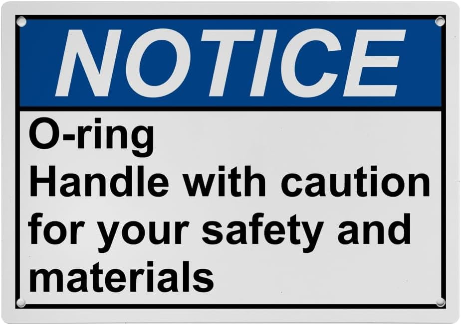 O-Ring Handle with Caution Sign, Industrial Machine Safety Sign 8"x12 ...