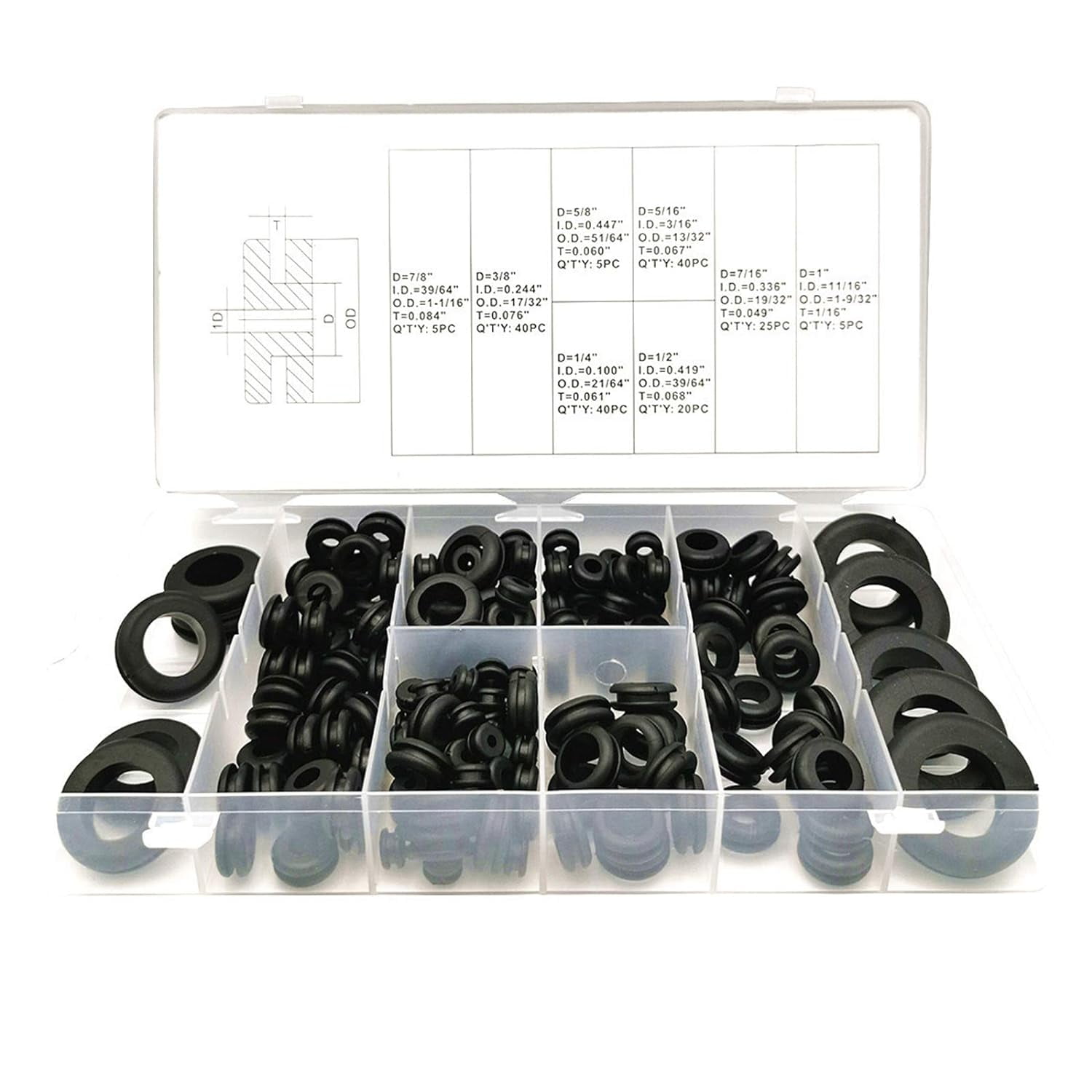 O-Rings Box, Rubber O-Ring O-Ring Assortment Set Rubber Sealing Ring ...