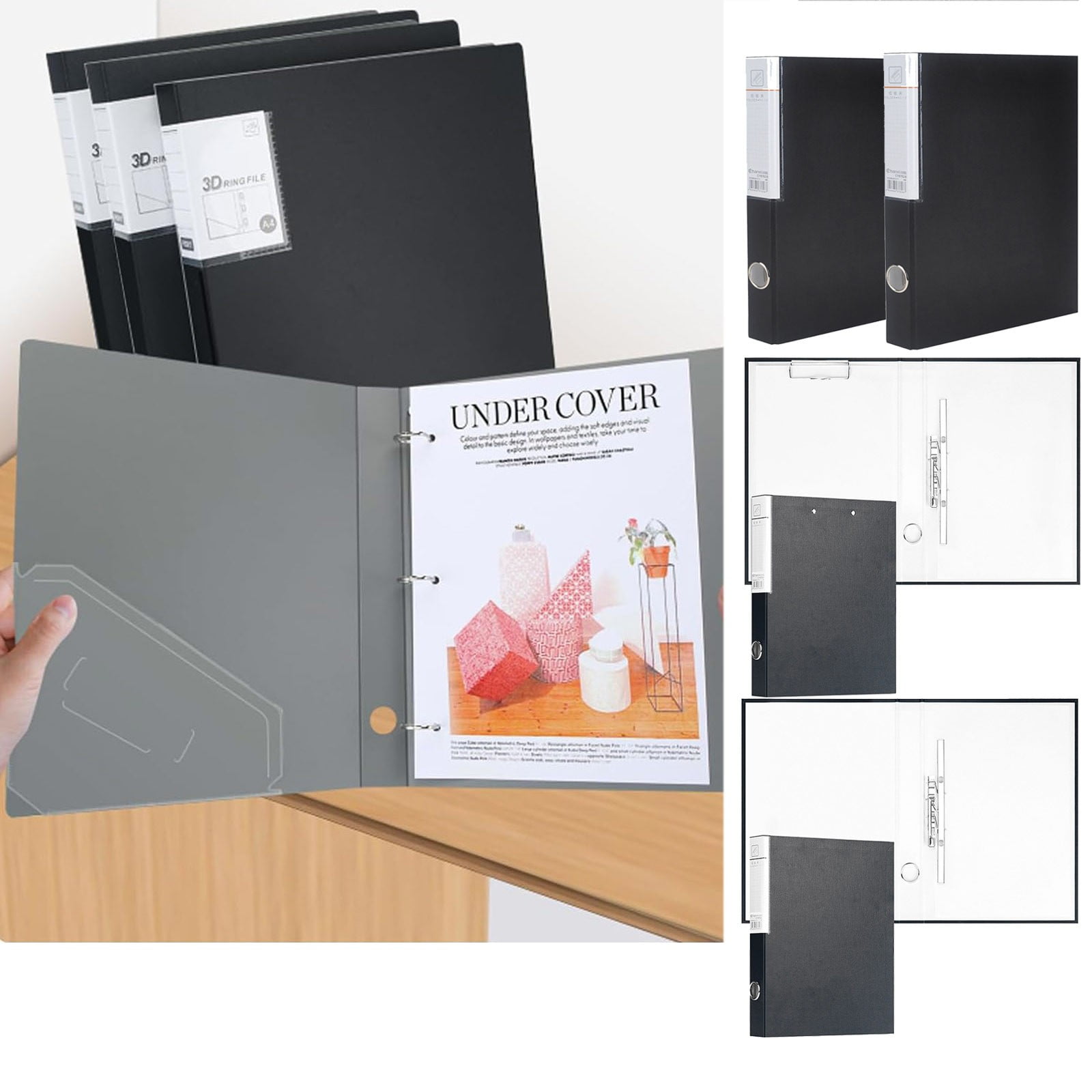 O Shaped Folder Thickened Paper Folder 3 Hole Folder A4 Contract Folder ...