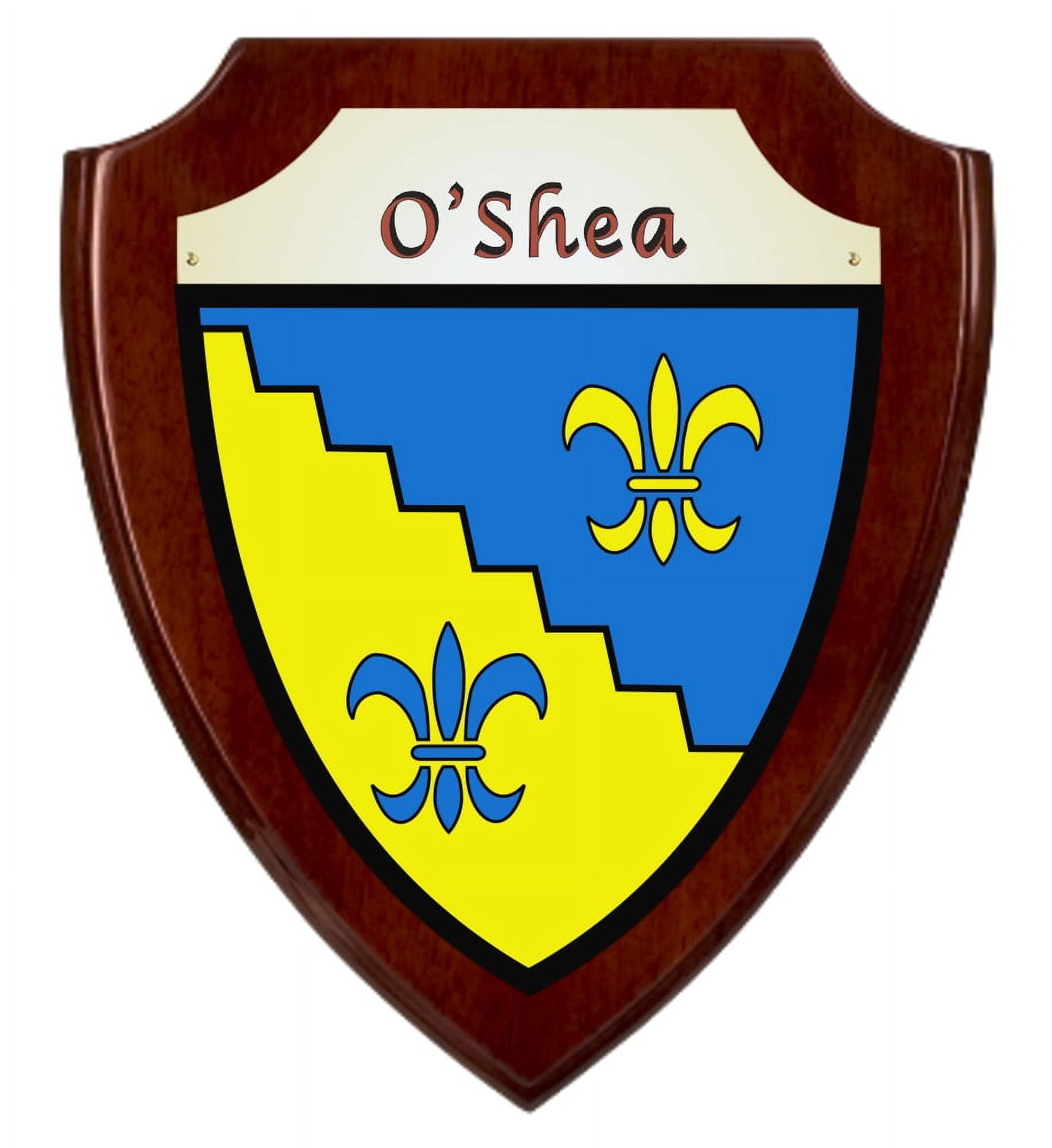 O'Shea Irish Coat of Arms Shield Plaque - Rosewood Finish - Walmart.com