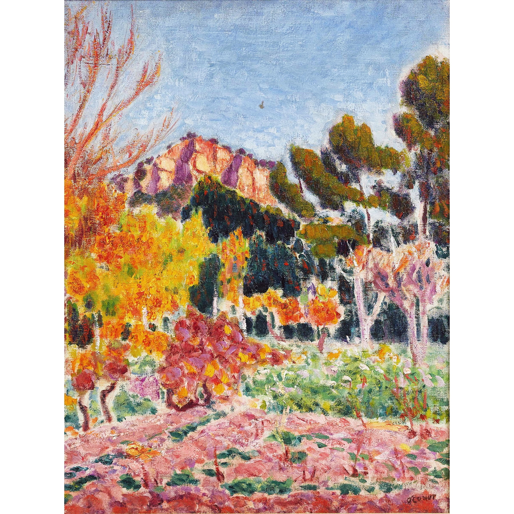 O'conor Cassis Landscape France Flowers Painting Extra Large Art Print ...