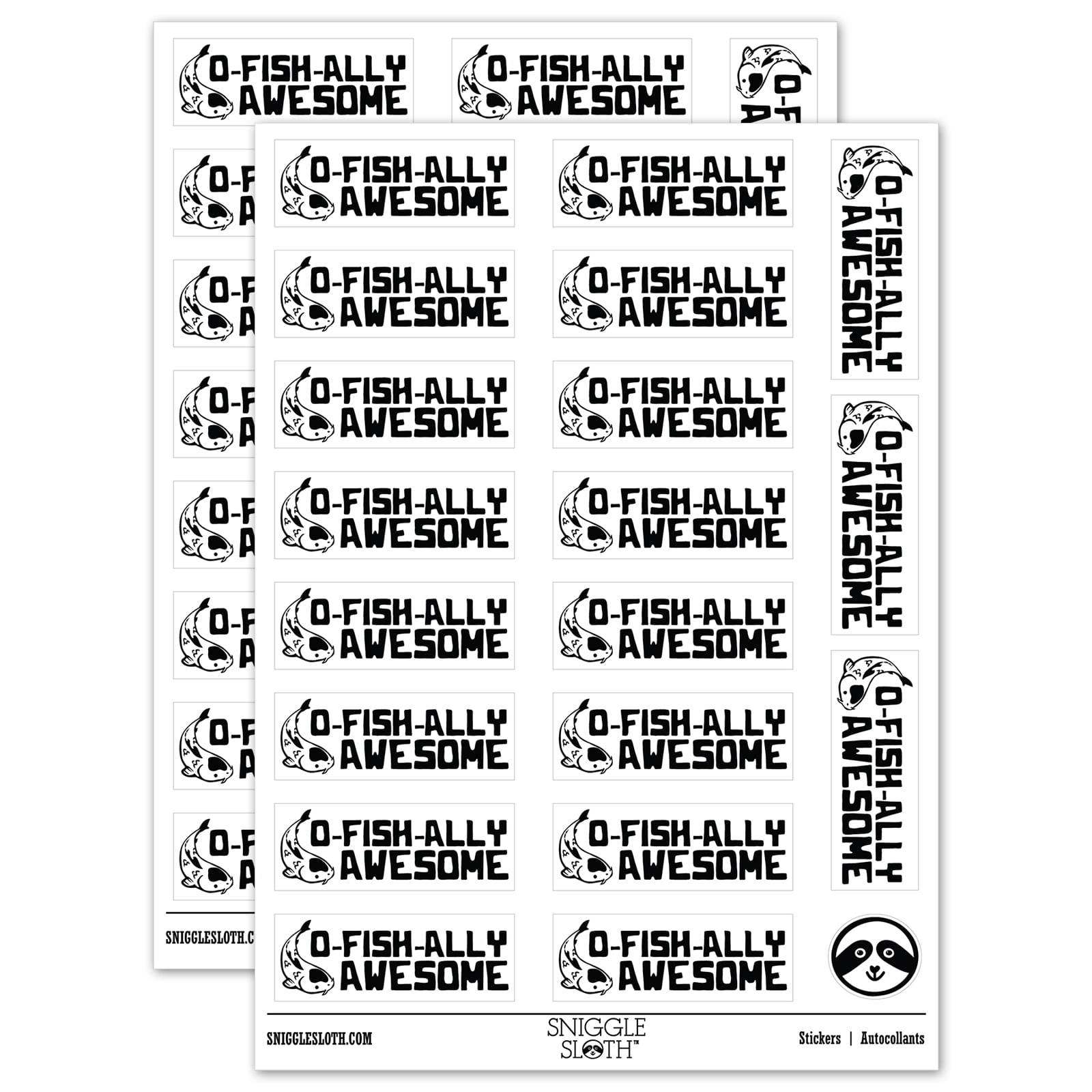 O-fish-ally Officially Awesome Koi Teacher Student School Sticker Set ...