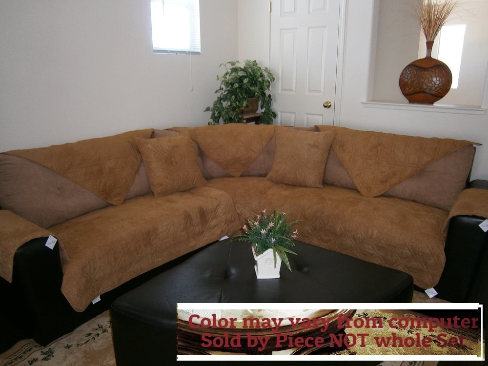 O'fit ® Sectional Sofa Cover / Protector, Micro Suede Quilted Sofa Pads ...