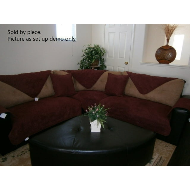 O'fit ® Sectional Sofa Cover / Protector, Micro Suede Quilted Sofa Pads ...