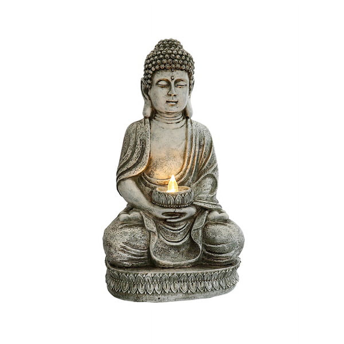 O'force Meditating Sitting Buddha Solar Lights Outdoor Garden Patio ...