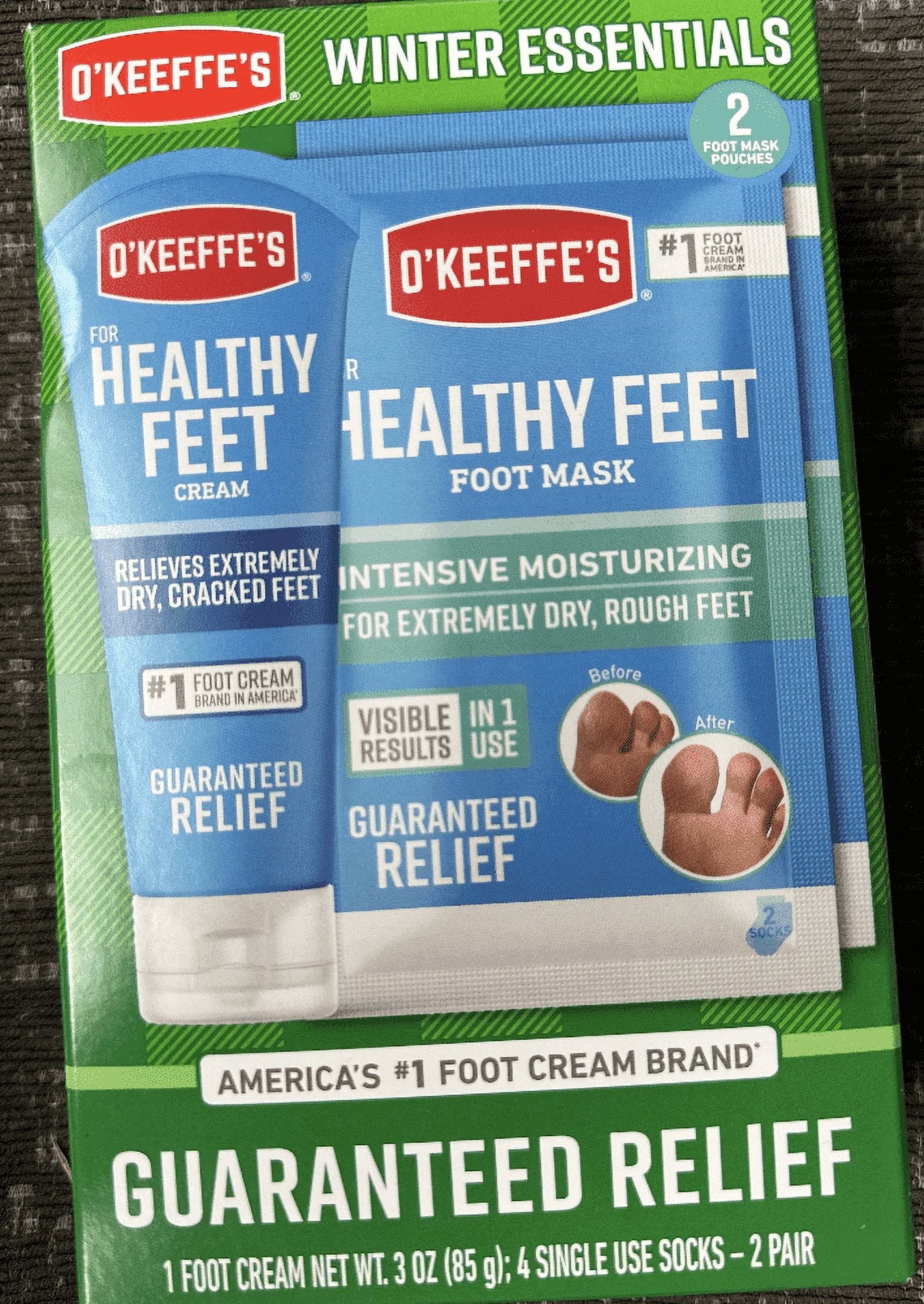 O'Keeffe's Winter Essentials Healthy Feet Set with Cream 3 Oz & Foot ...