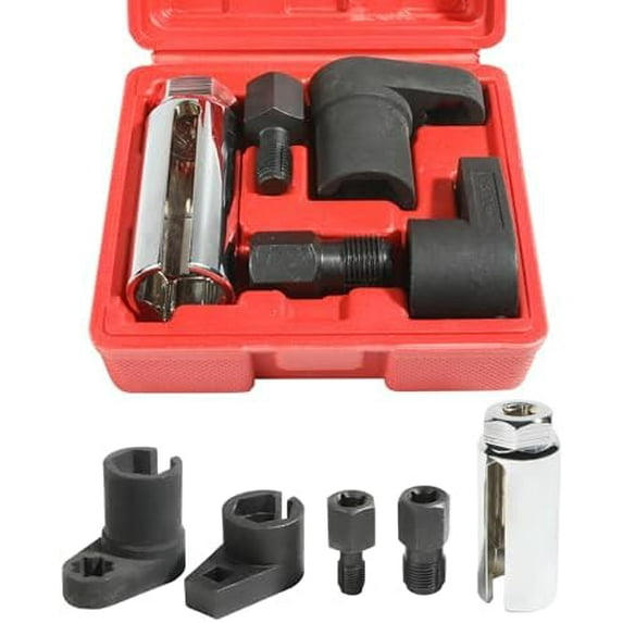 O2 Sensor Socket Set – Automotive Wrench & Thread Chaser Tool for Removing/Installing Oxygen ...