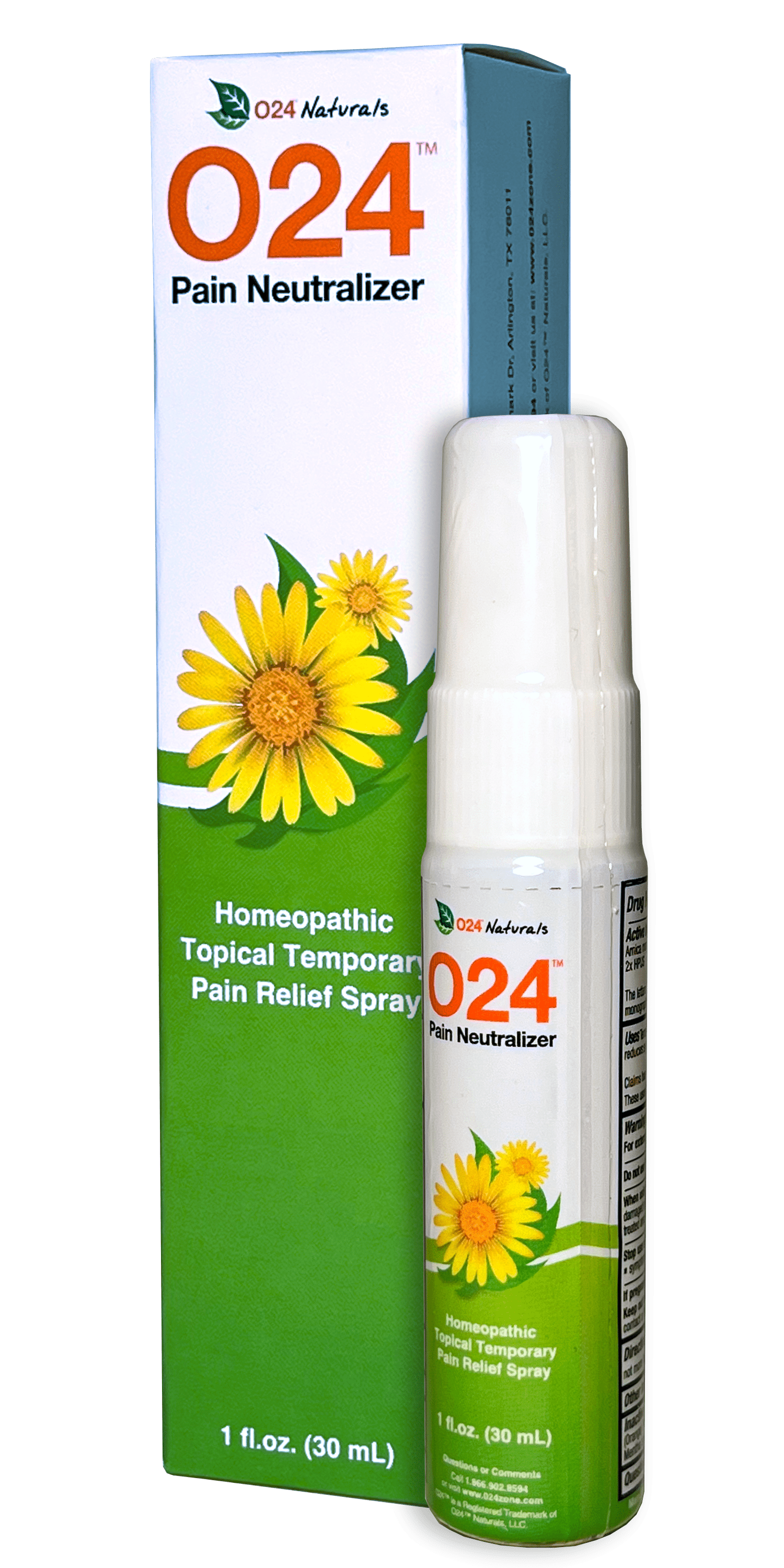 O24 100% Natural Pain Neutralizer Spray, 1 oz - Fast and Effective ...