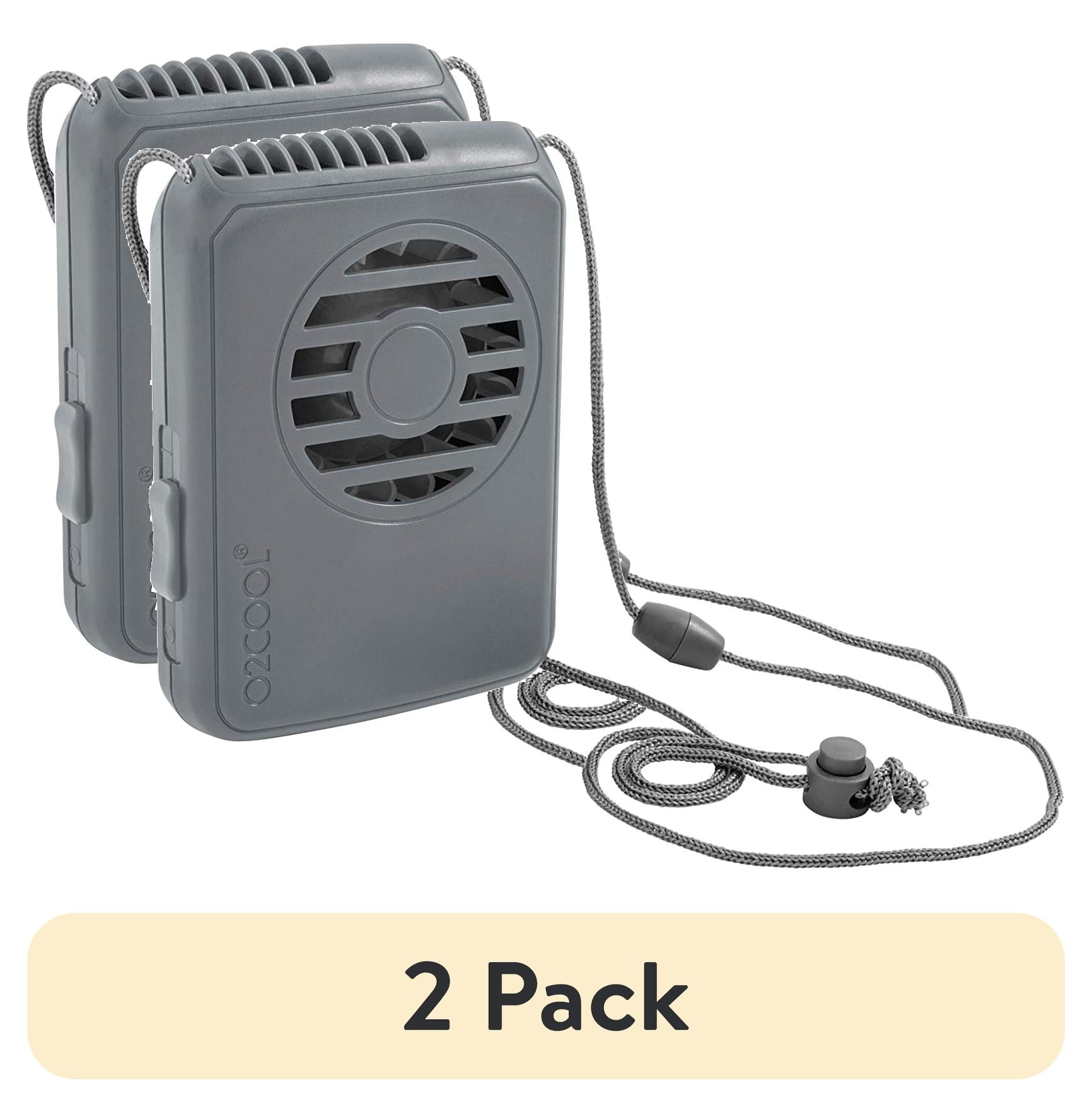 (2 pack) O2COOL 4 Inch Rechargeable Portable Hands Free USB 3 Speed ...