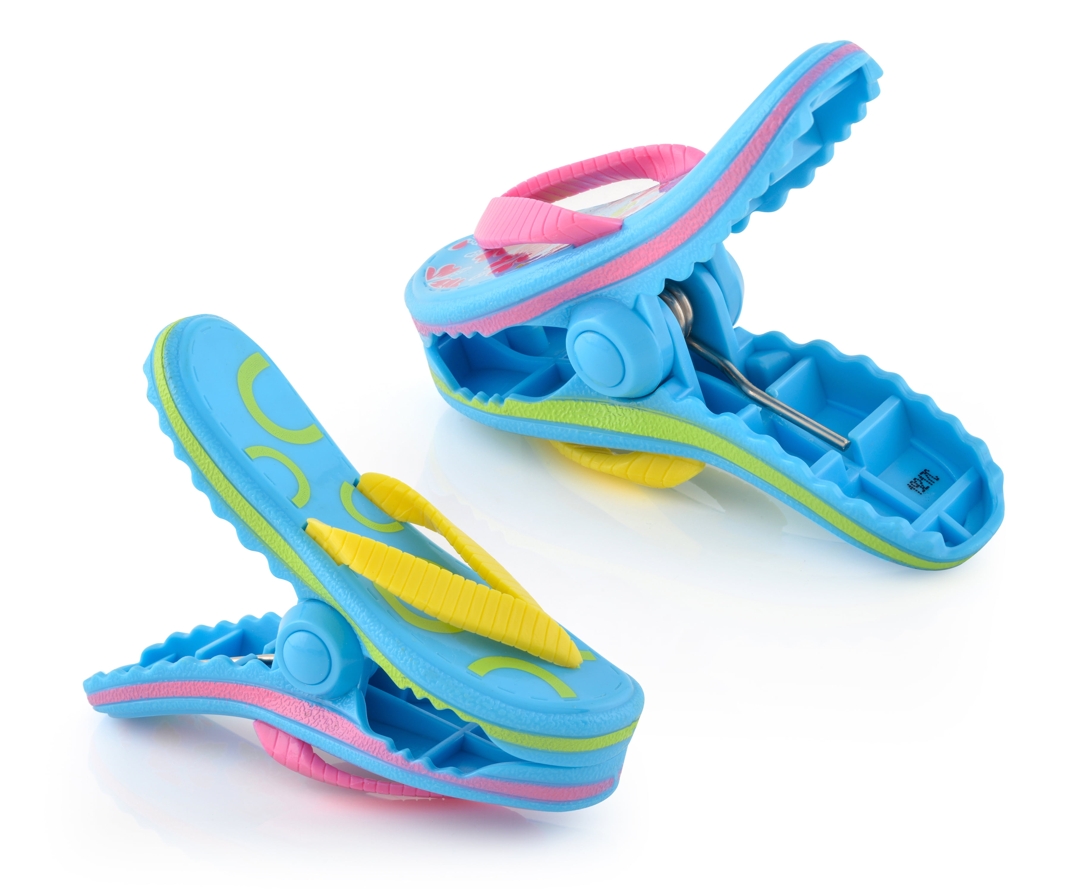 O2COOL Boca Plastic Beach Towel Clips - Tye Dye Flip Flop Shape (2 ...