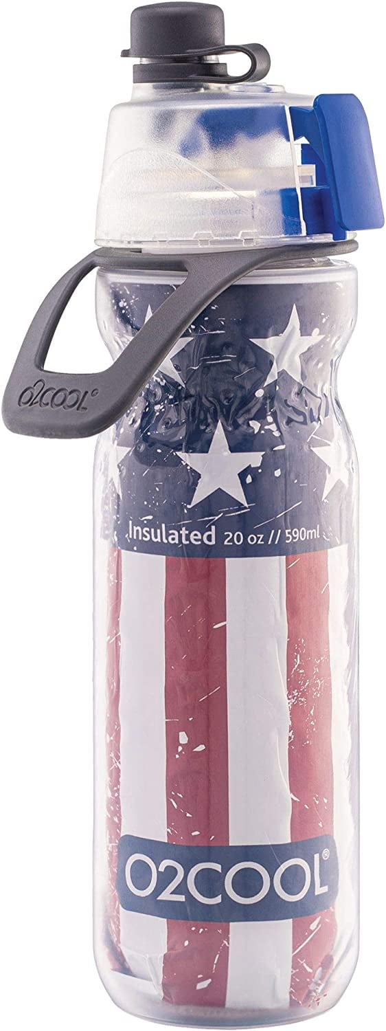O2COOL Mist N' Sip 20 fl oz No Leak Pull Top Sprout Sports Water Bottle ...